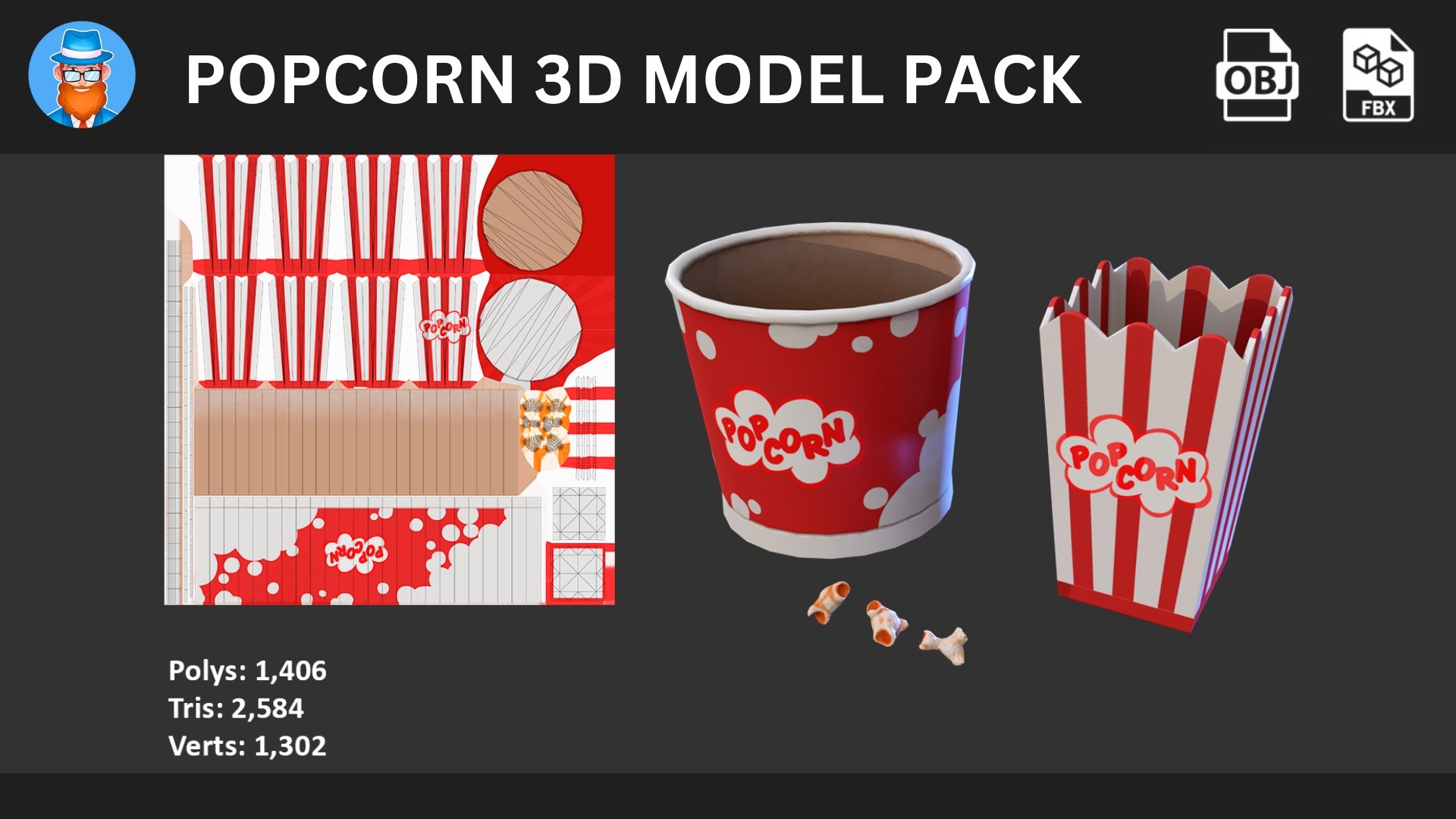 Popcorn 3D Model Pack 3D - TurboSquid 2396748