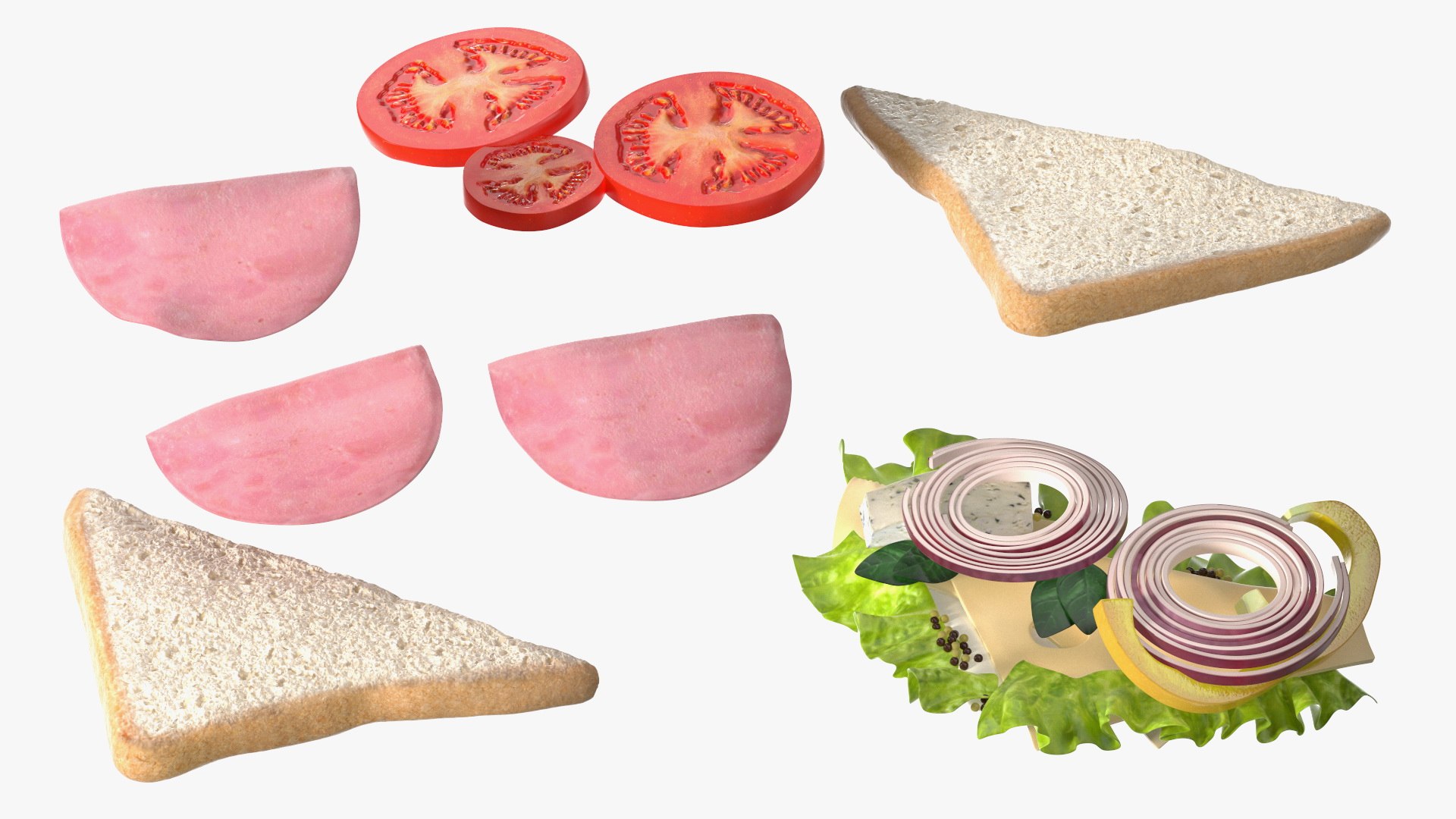 3D Handmade Triangle Sandwich - TurboSquid 2121457