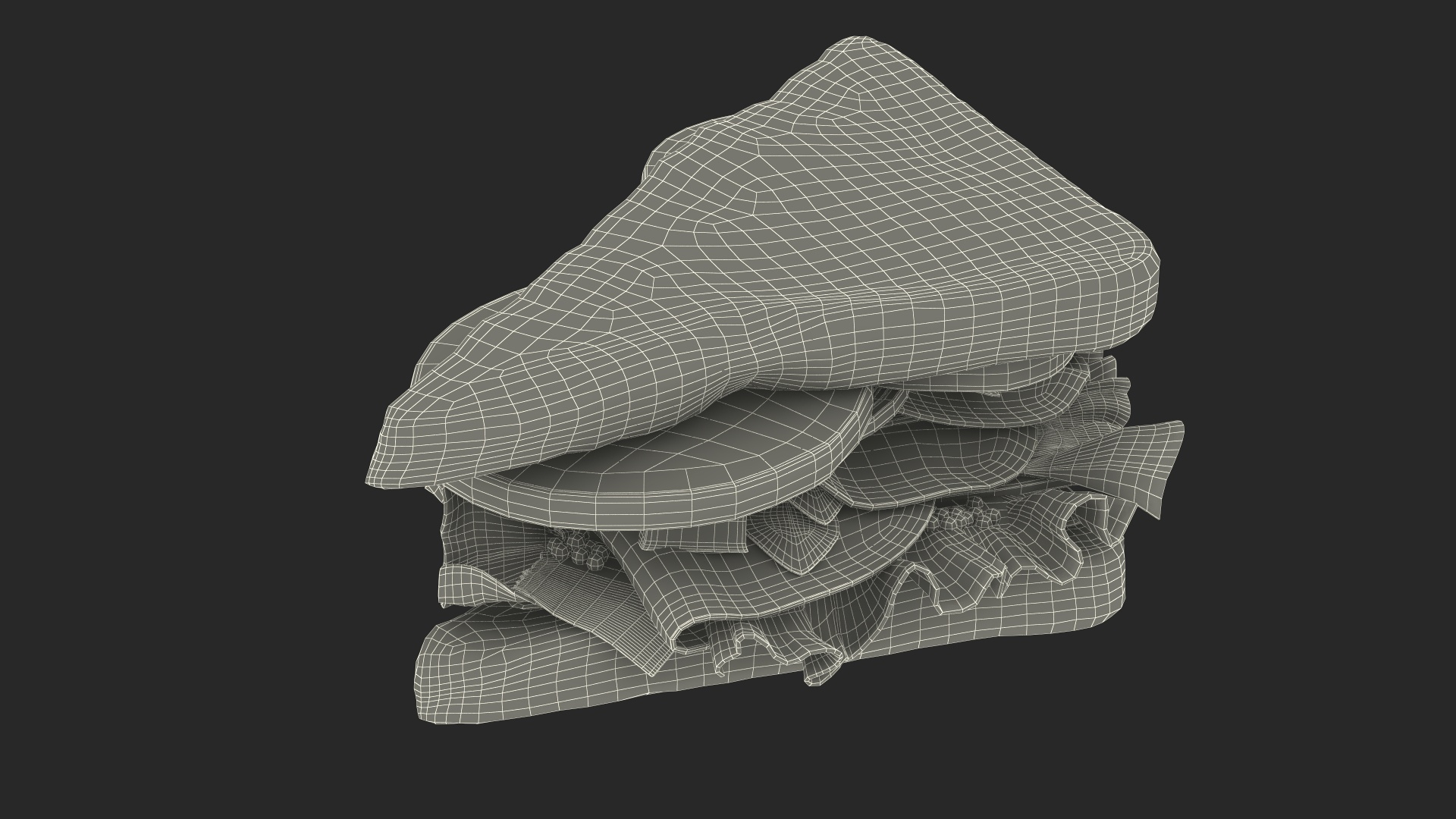 3D Handmade Triangle Sandwich - TurboSquid 2121457