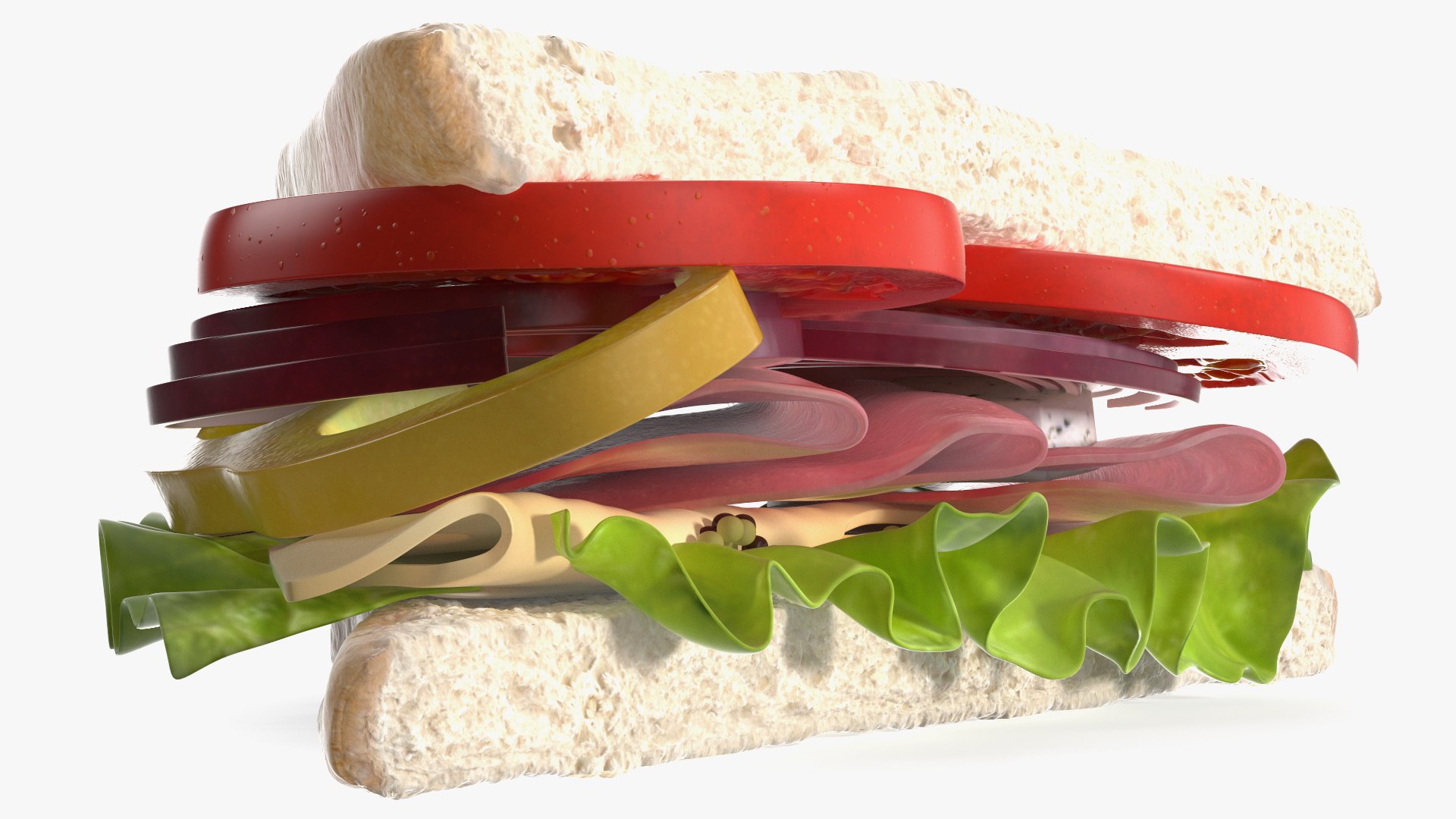 3D Handmade Triangle Sandwich - TurboSquid 2121457