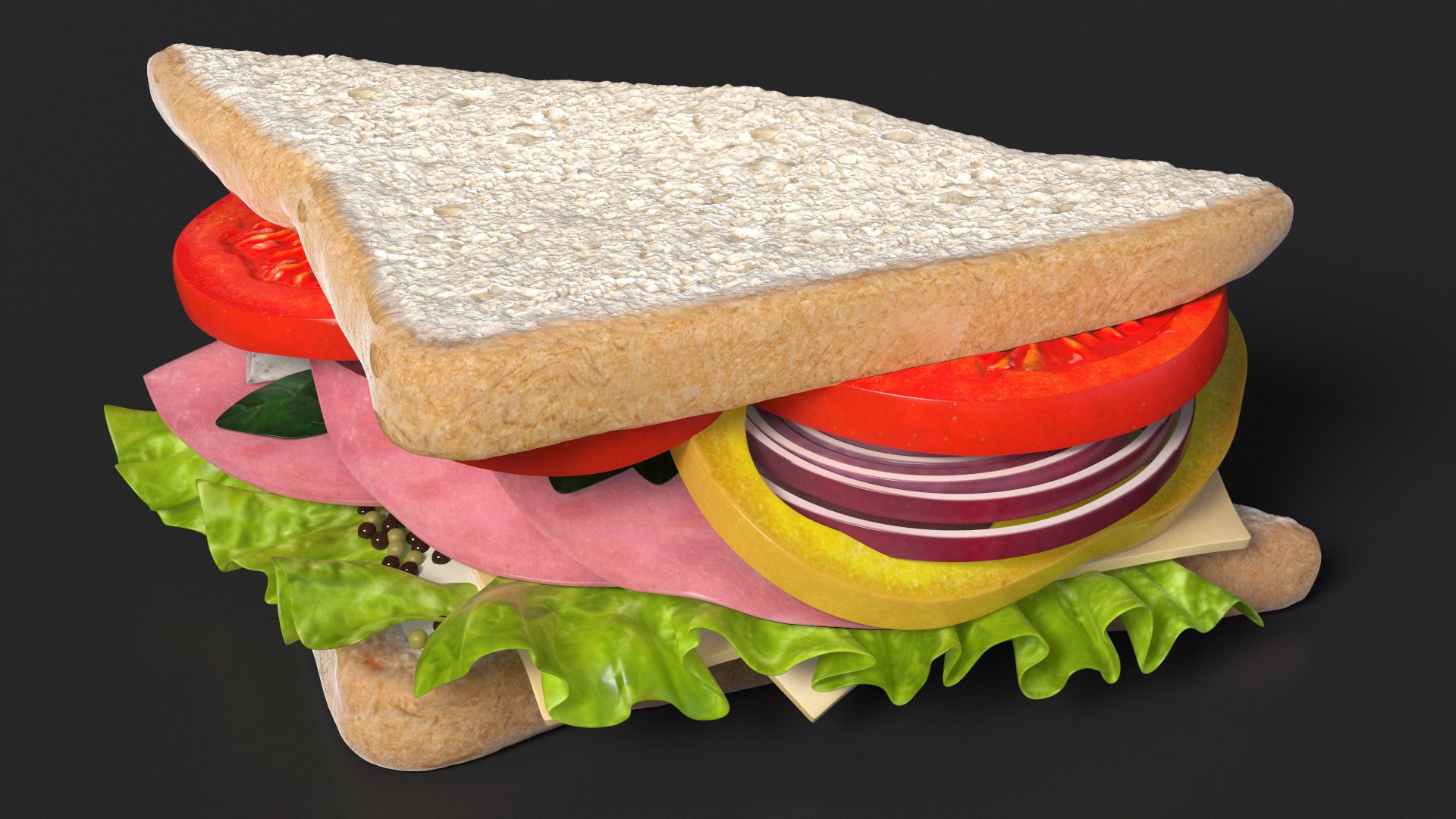 3D Handmade Triangle Sandwich - TurboSquid 2121457