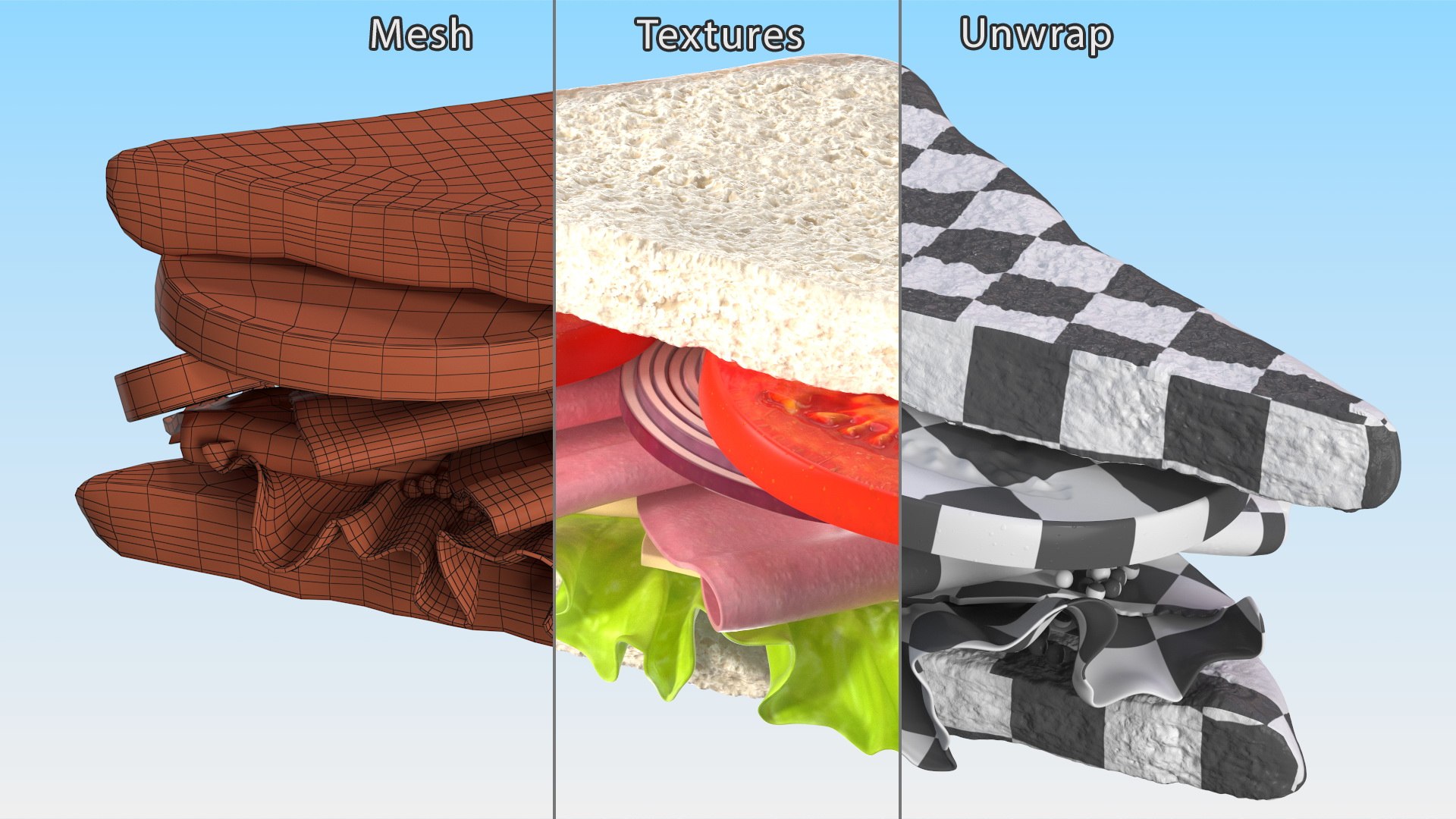 3D Handmade Triangle Sandwich - TurboSquid 2121457