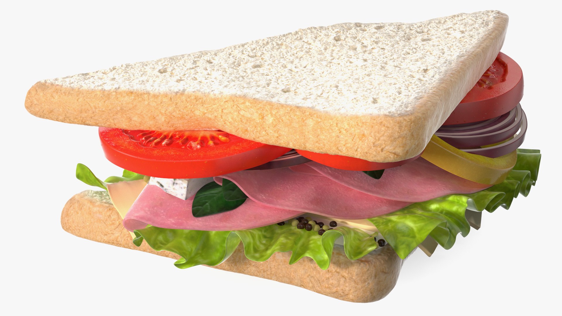 3D Handmade Triangle Sandwich - TurboSquid 2121457