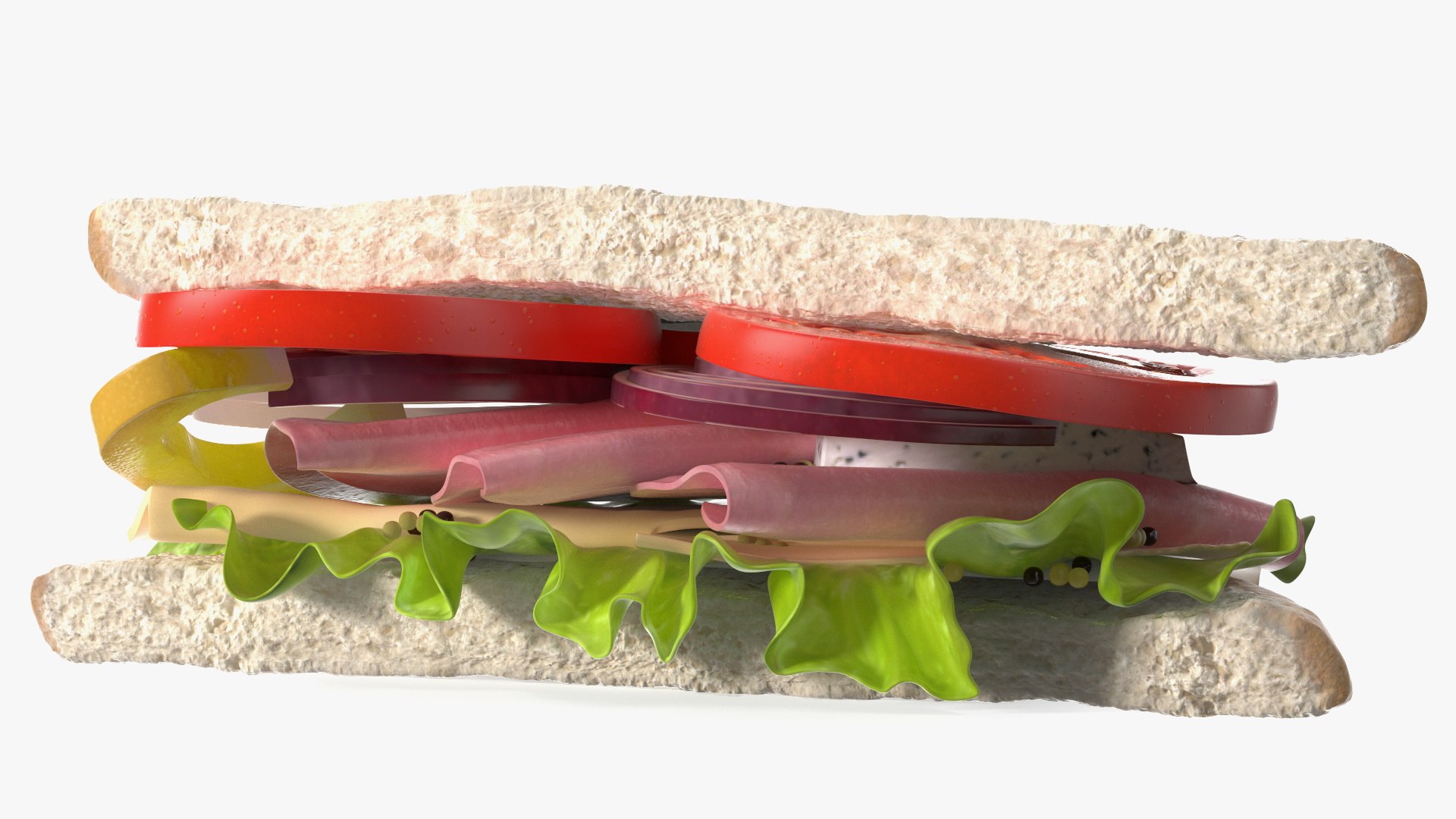 3D Handmade Triangle Sandwich - TurboSquid 2121457