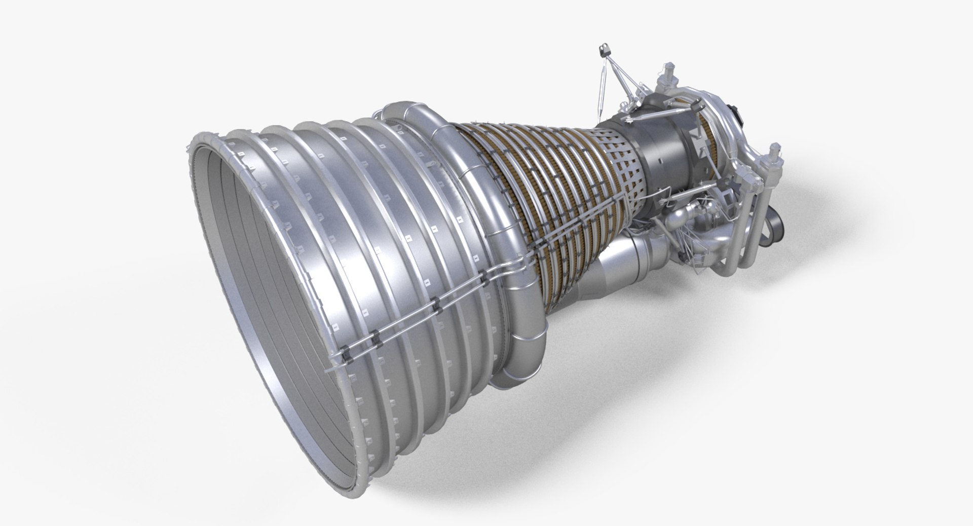 3d Obj Rocketdyne F1 Rocket Engine