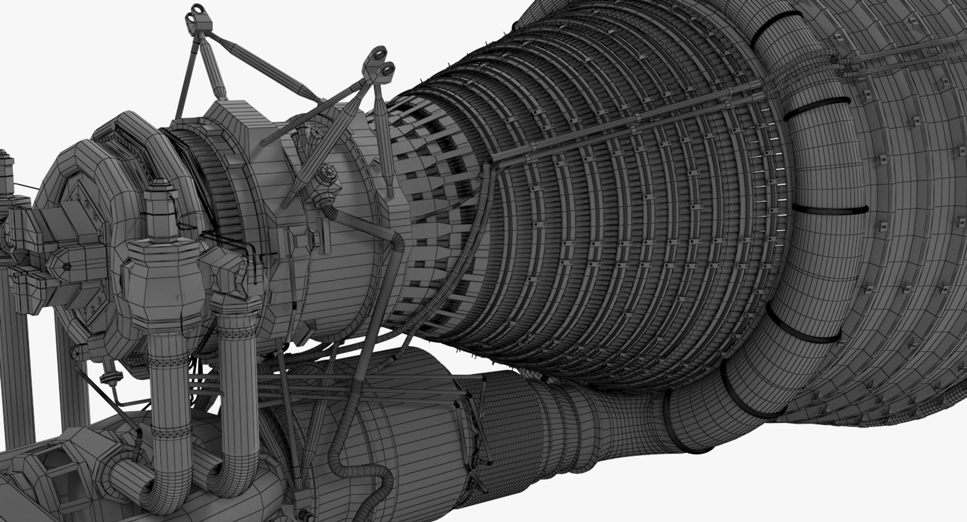 3d Obj Rocketdyne F1 Rocket Engine