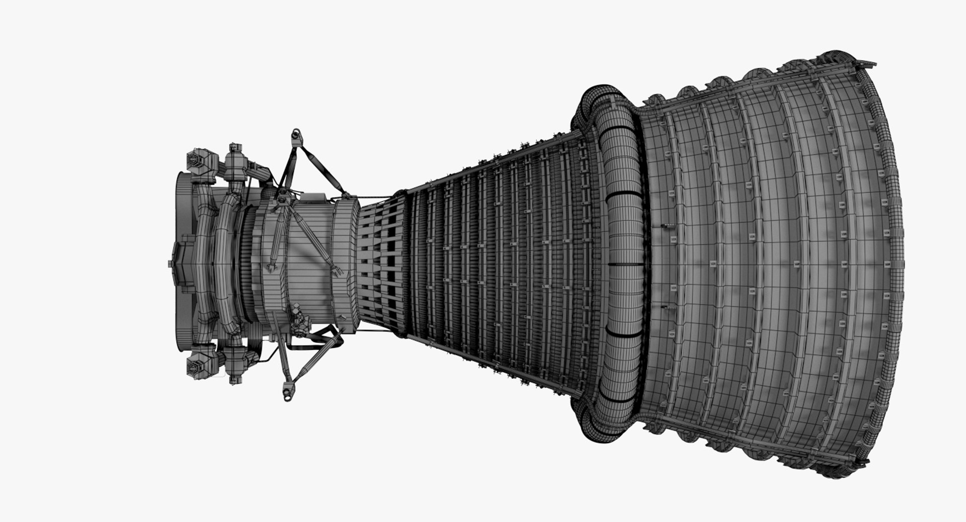 3d Obj Rocketdyne F1 Rocket Engine