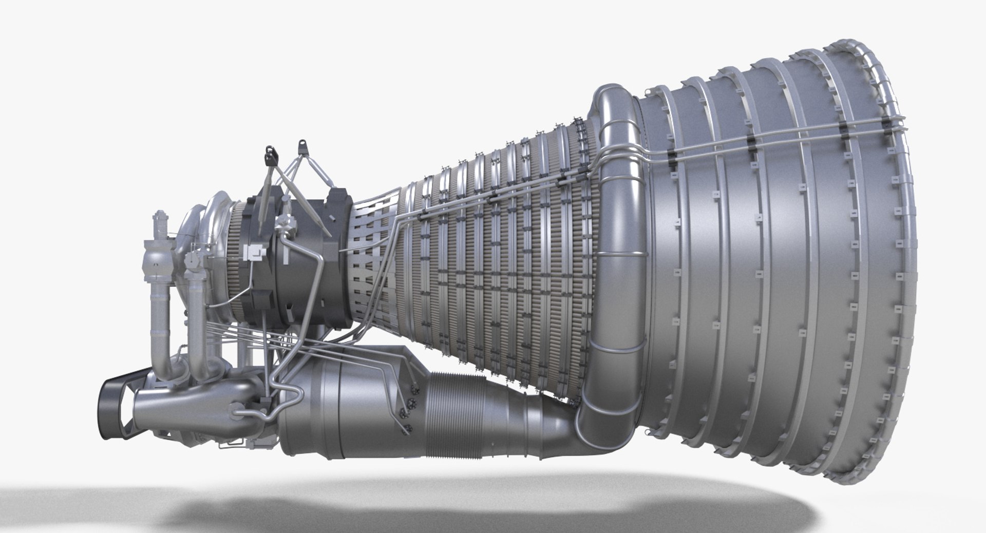 3d Obj Rocketdyne F1 Rocket Engine