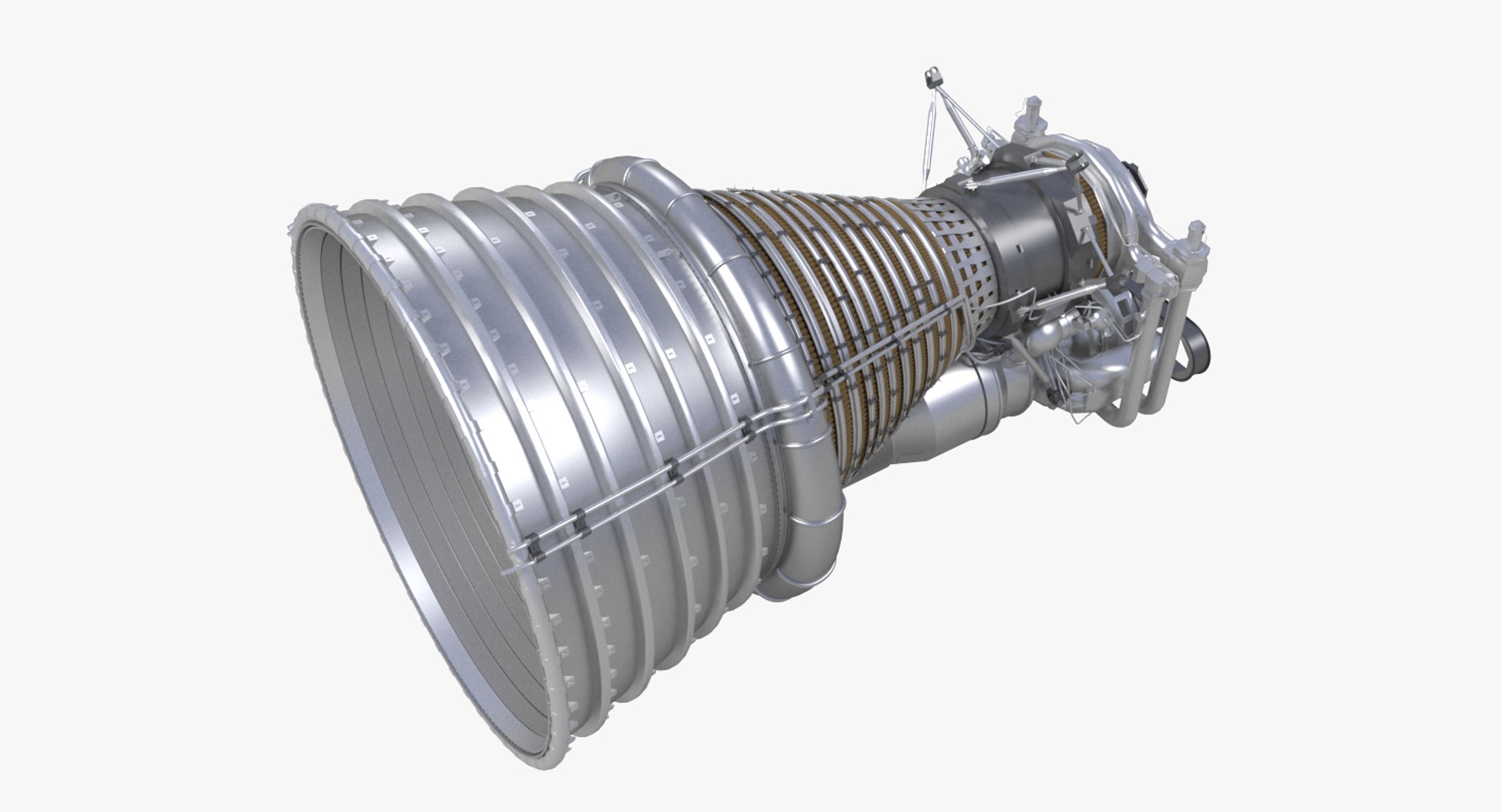 3d Obj Rocketdyne F1 Rocket Engine