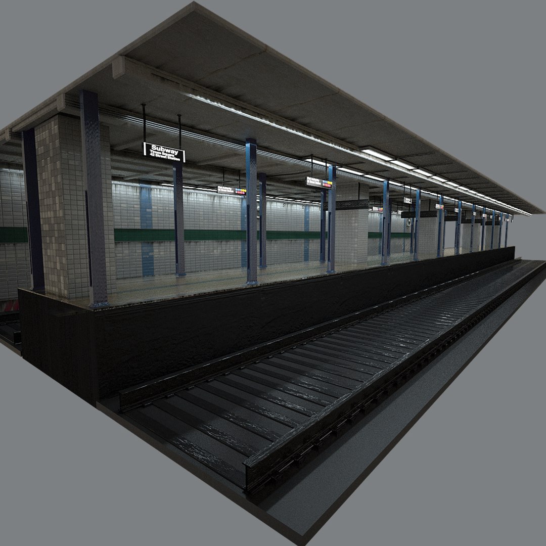 Subway Station Platform 3d Model