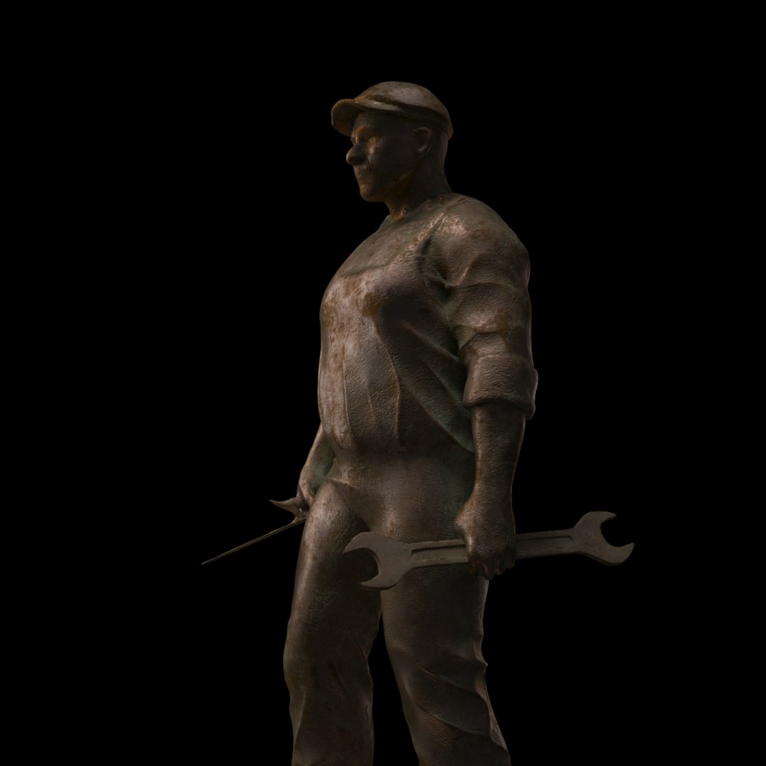 Worker Statue 3D Model - TurboSquid 1301190