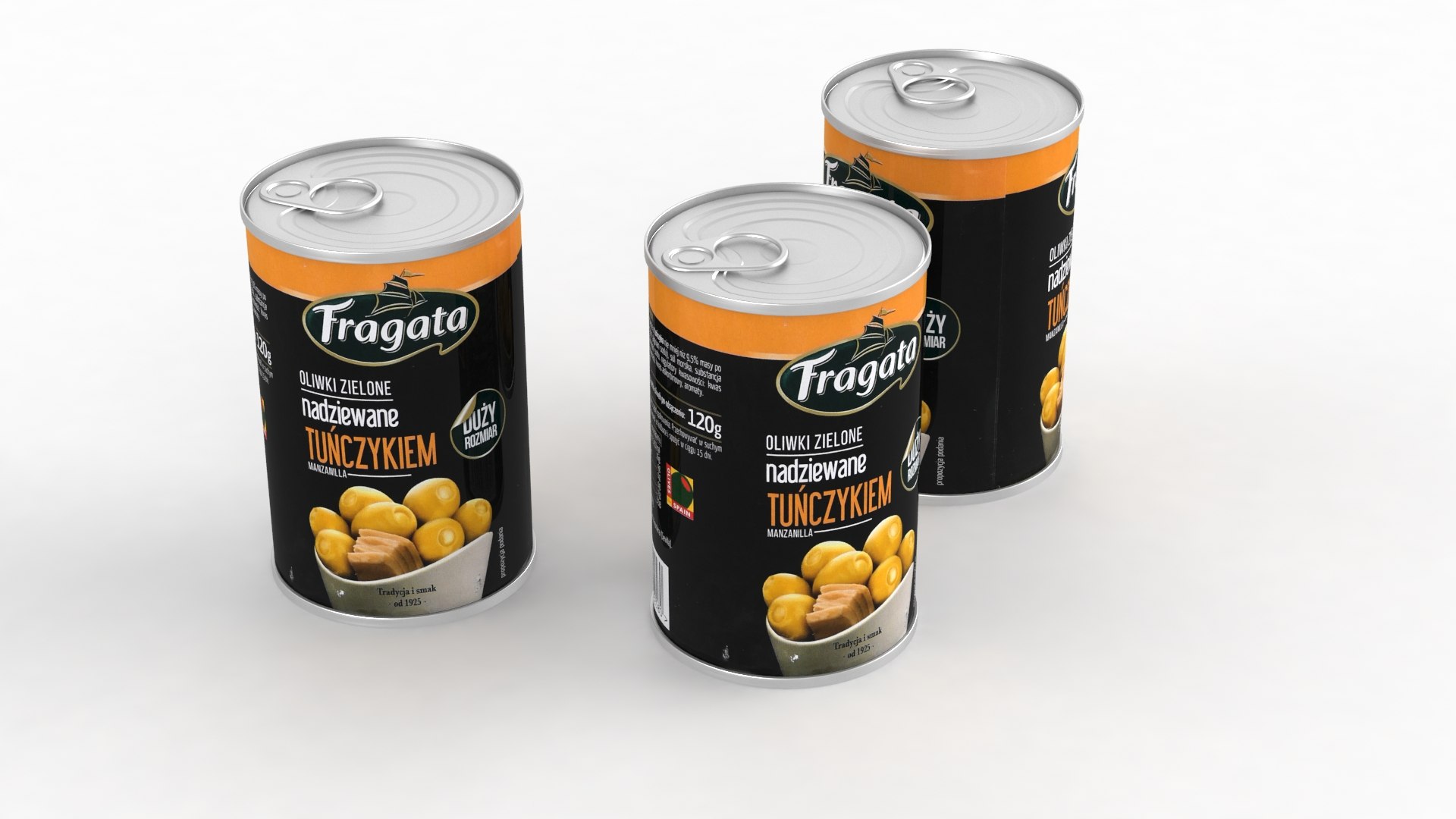 3D Model Food Can Fragata Olives Stuffed With Tuna 300g 2021 ...