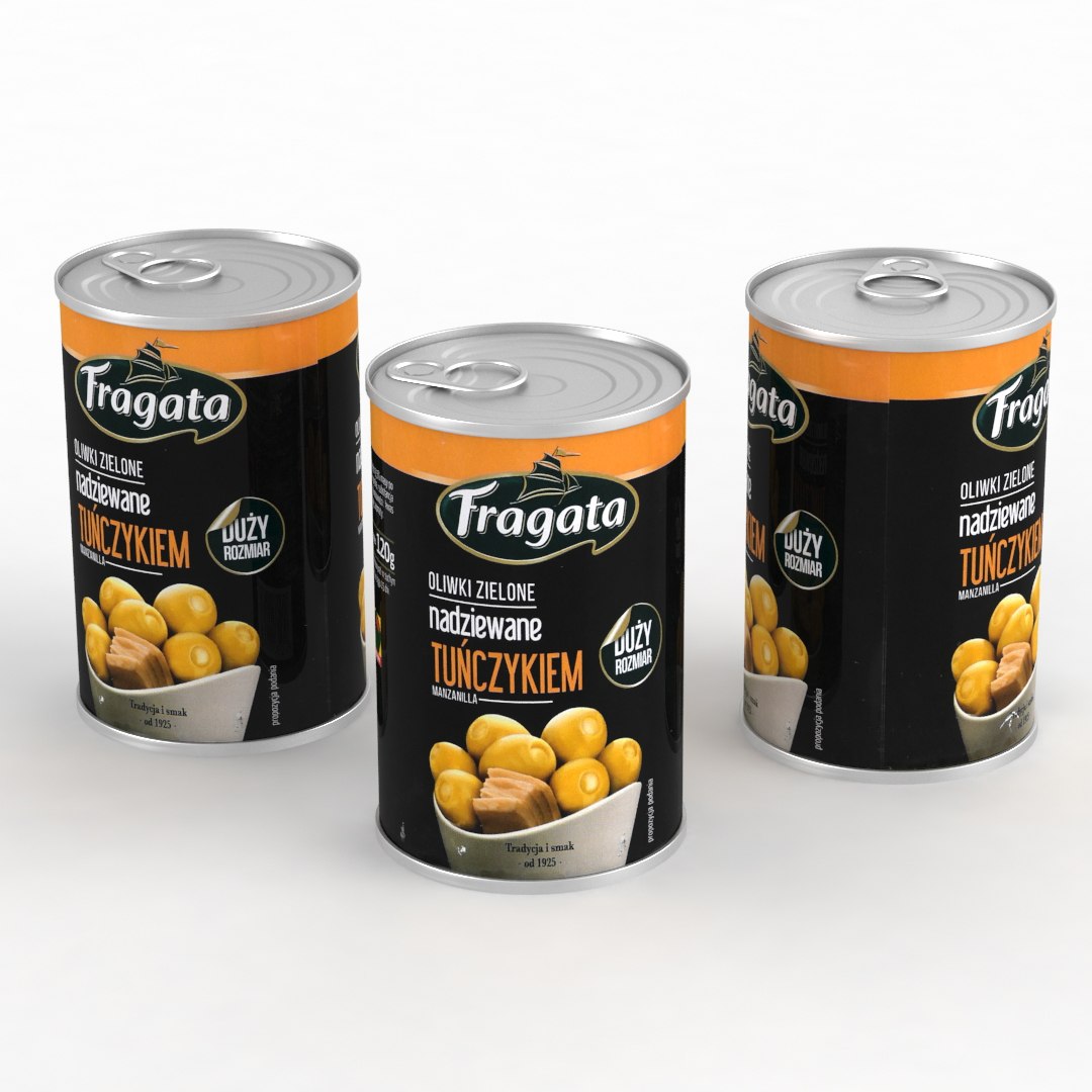 3D model Food Can Fragata Olives Stuffed With Tuna 300g 2021 ...