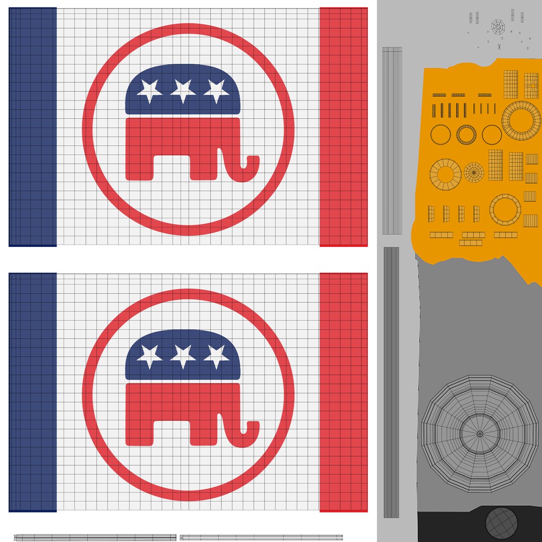 3D Table Flag USA Republican Party GOP Model - TurboSquid 2210482
