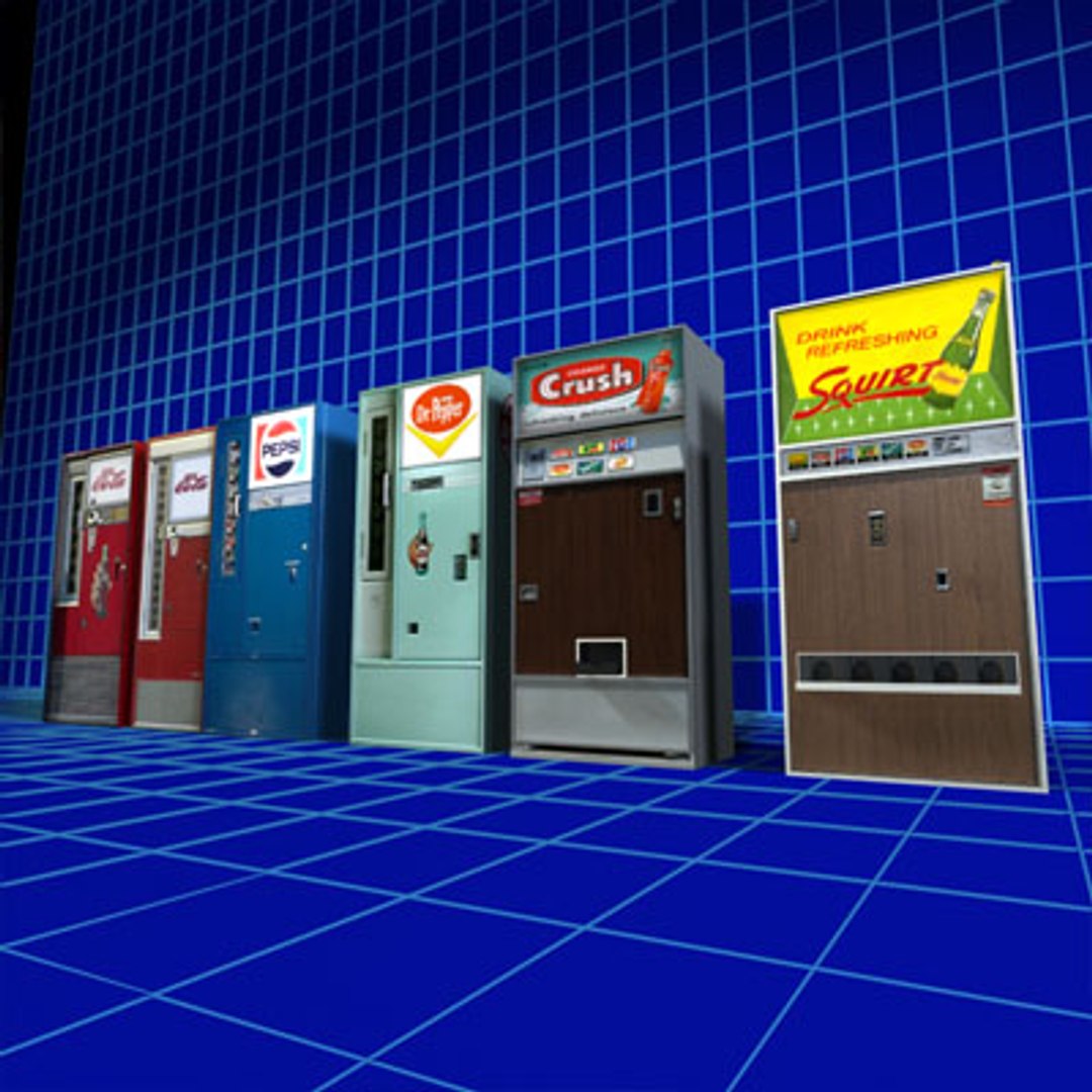 cola machines retro 01 3d model