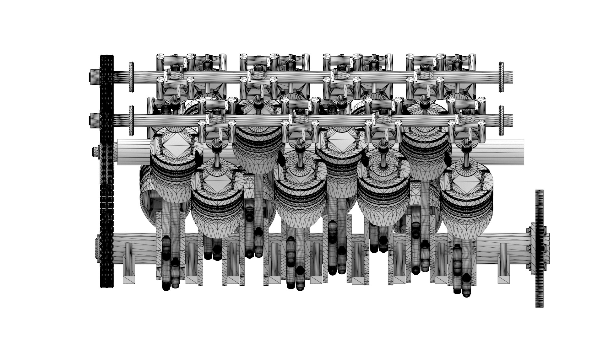 V16 Engine With Interior Parts 3D Model - TurboSquid 2338127