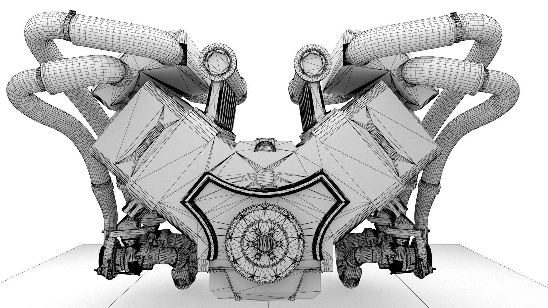 V16 Engine With Interior Parts 3D Model - TurboSquid 2338127