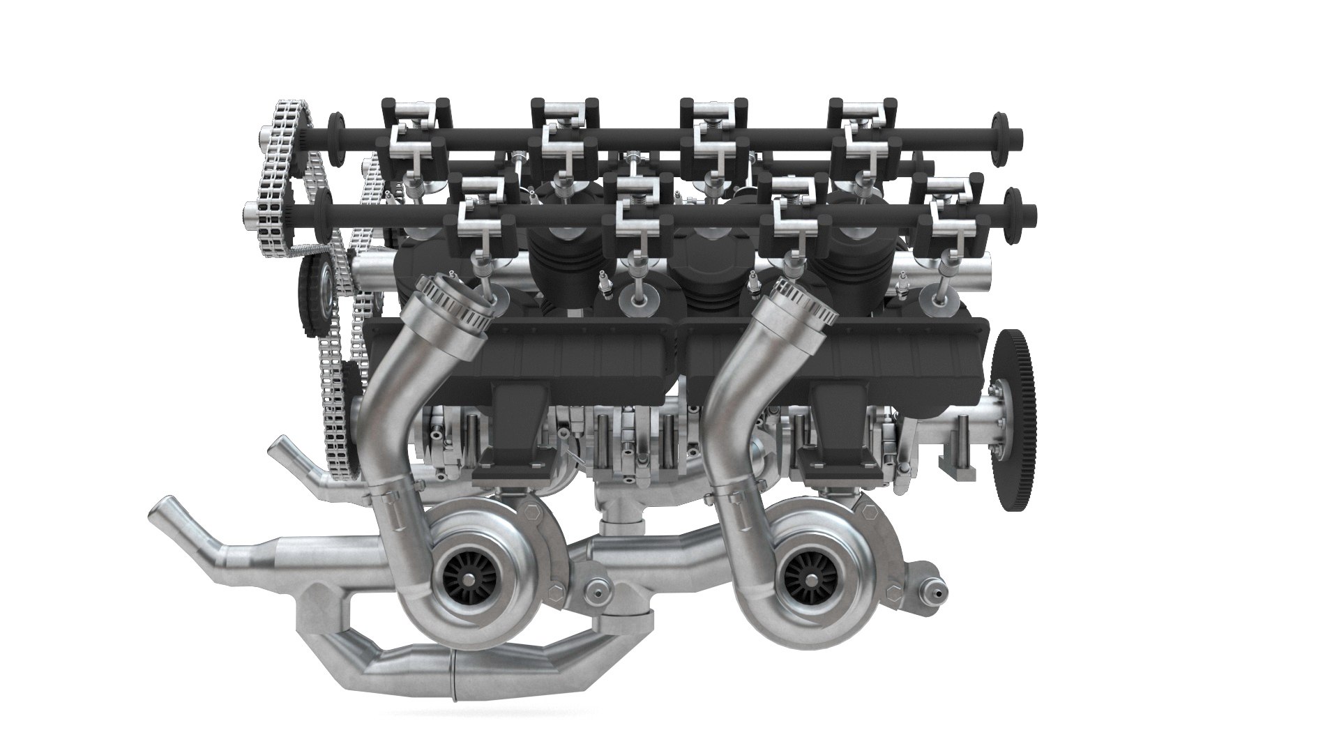 V16 Engine With Interior Parts 3D Model - TurboSquid 2338127