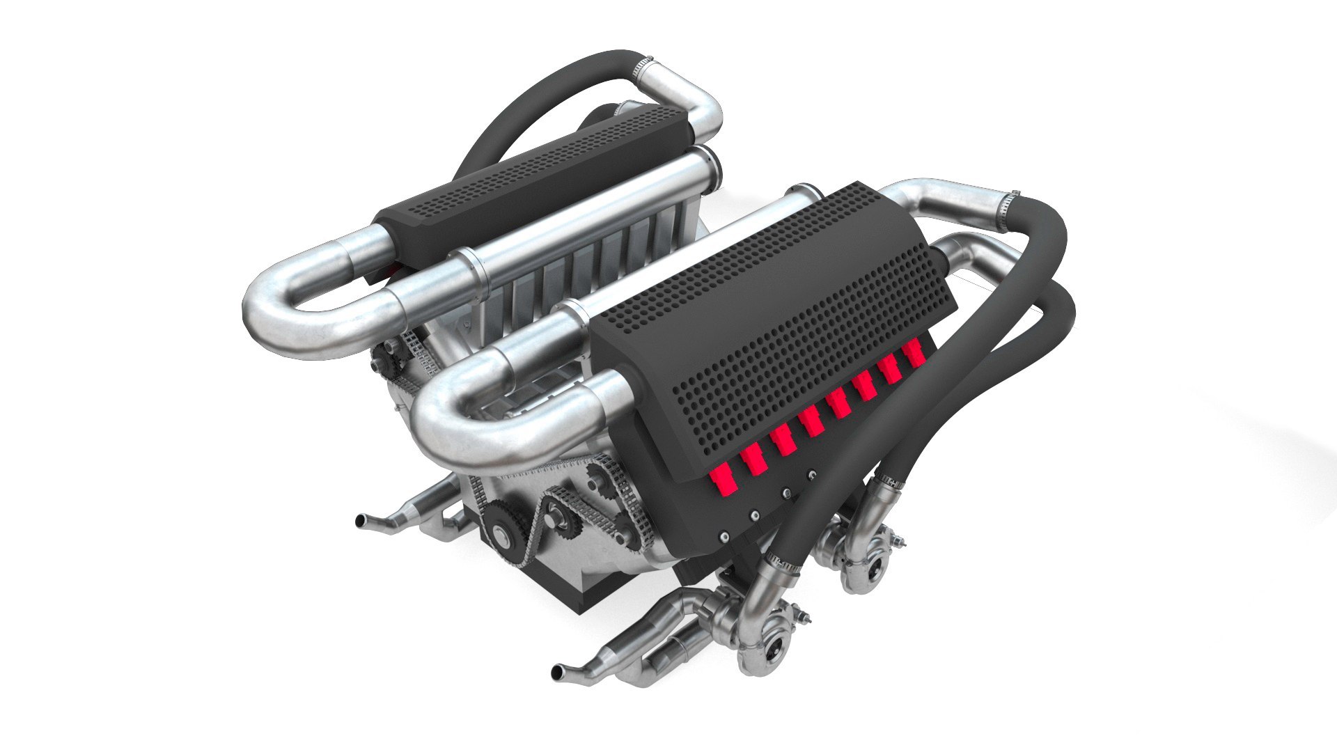 V16 Engine With Interior Parts 3D Model - TurboSquid 2338127