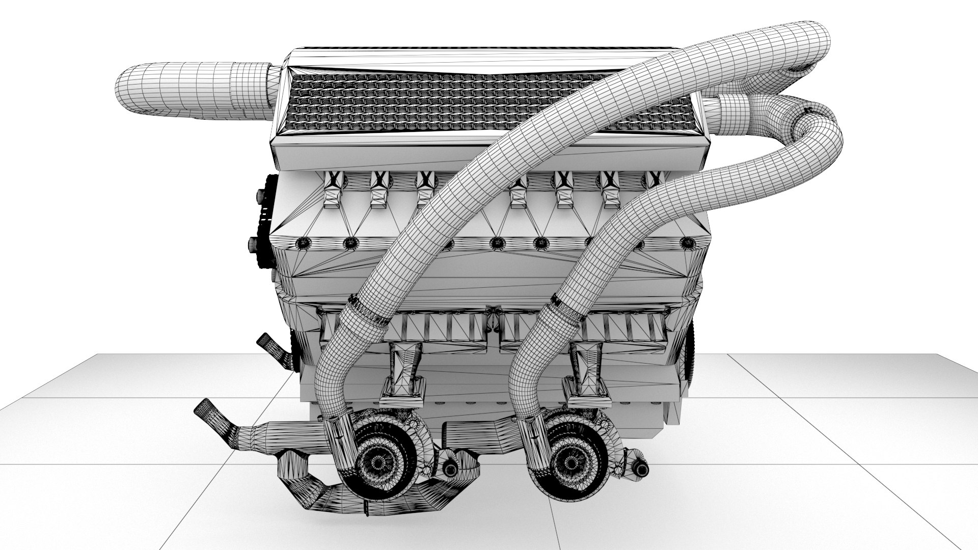 V16 Engine With Interior Parts 3D Model - TurboSquid 2338127