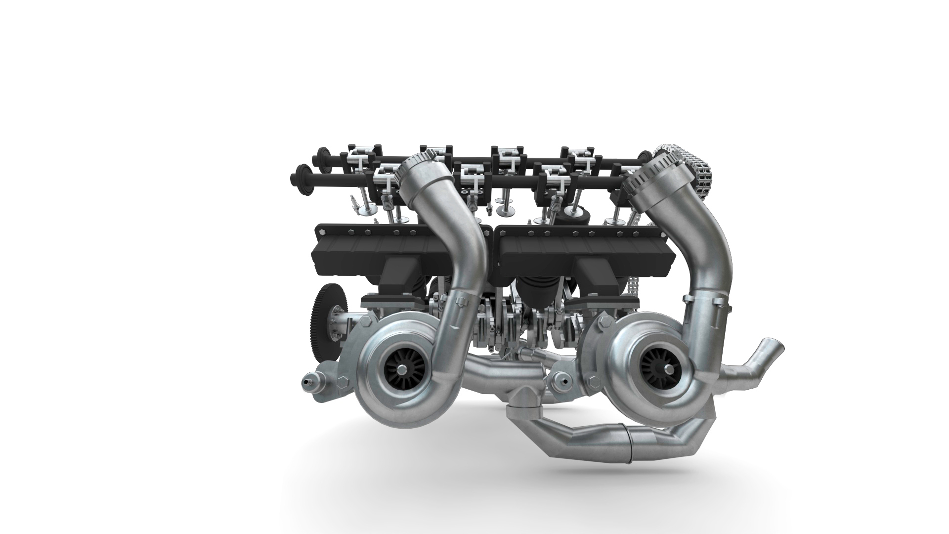 V16 Engine With Interior Parts 3D Model - TurboSquid 2338127