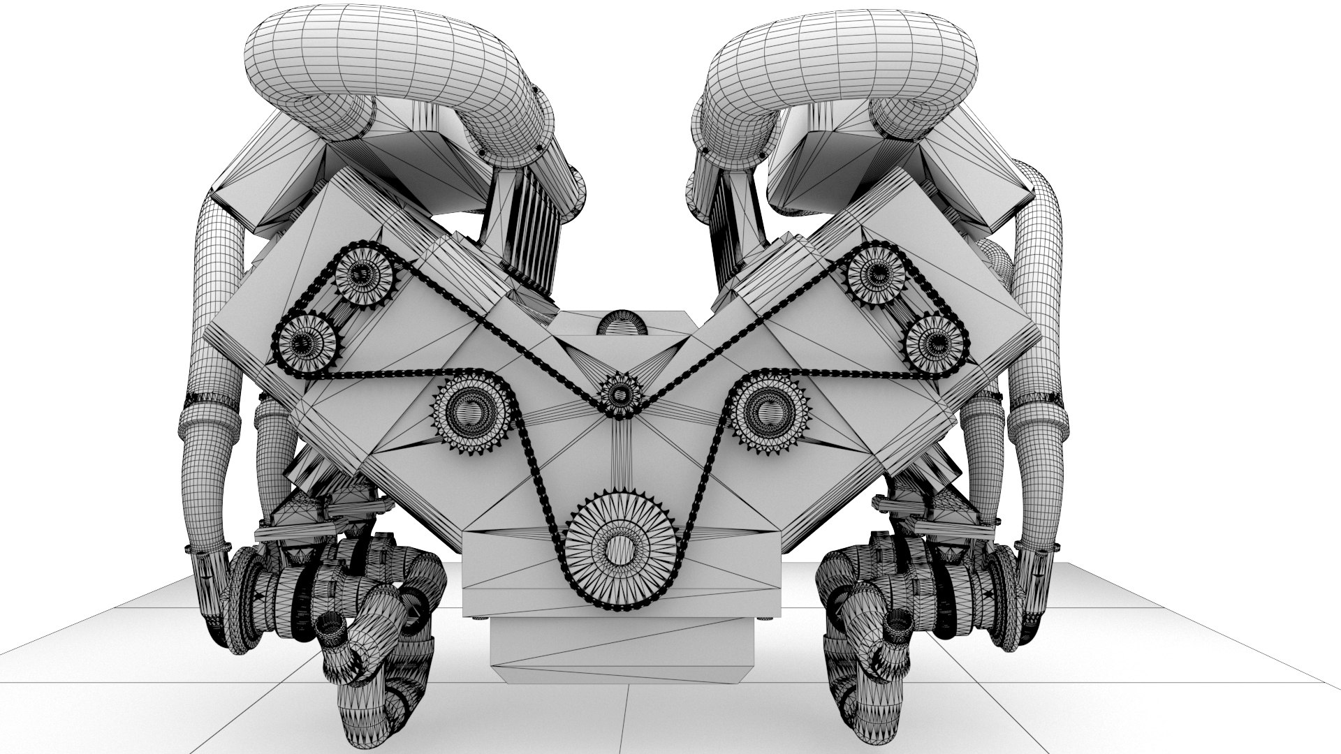 V16 Engine With Interior Parts 3D Model - TurboSquid 2338127