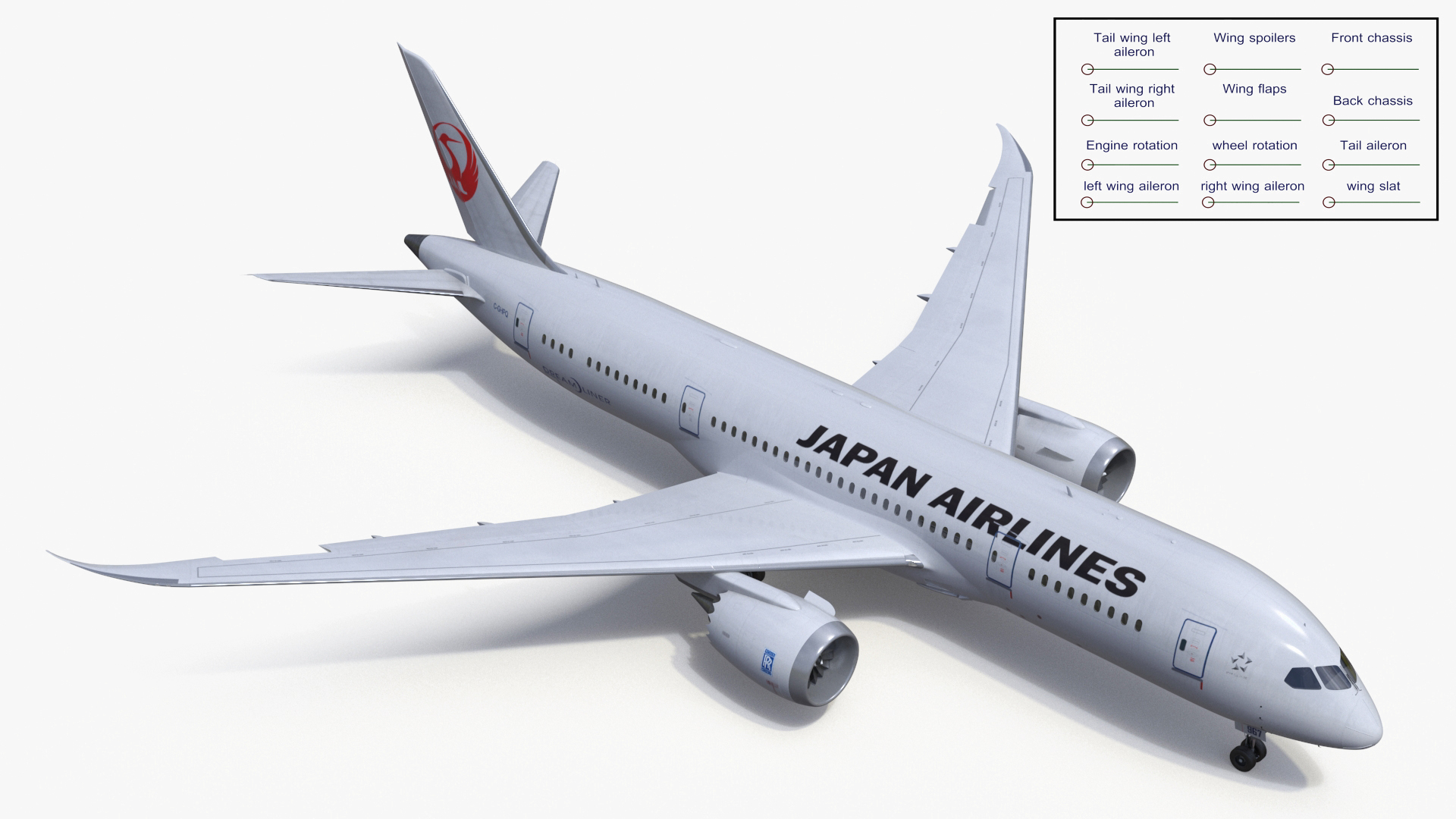 3D Boeing 787 Dreamliner Japan Airlines Rigged - TurboSquid 2307367