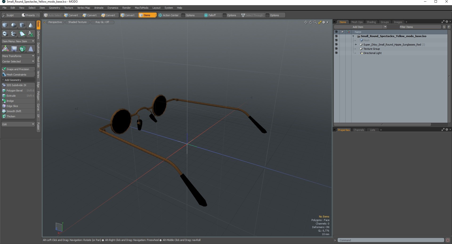 Small Round Spectacles Yellow 3D Model - TurboSquid 2207111