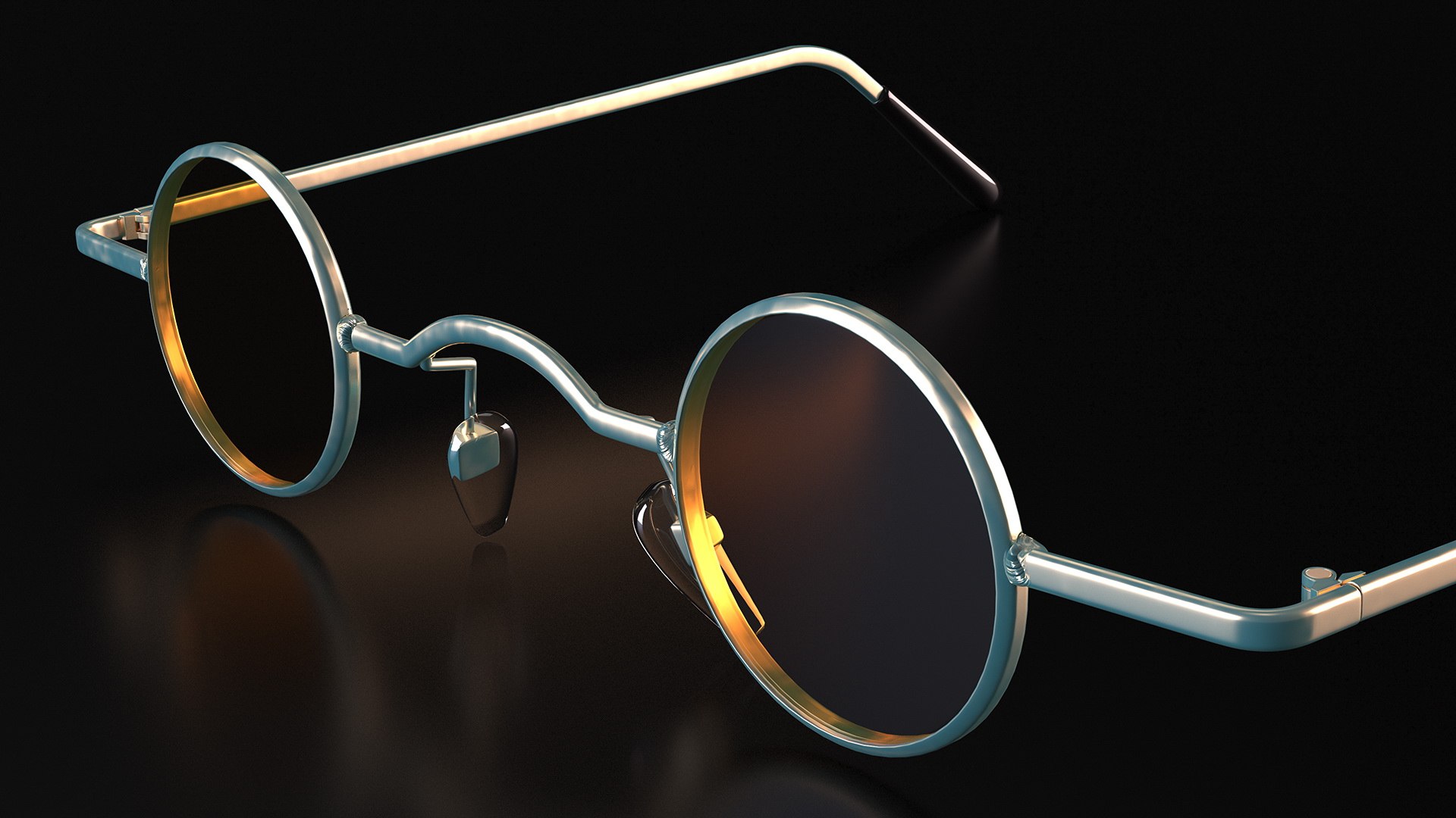 Small Round Spectacles Yellow 3D Model - TurboSquid 2207111