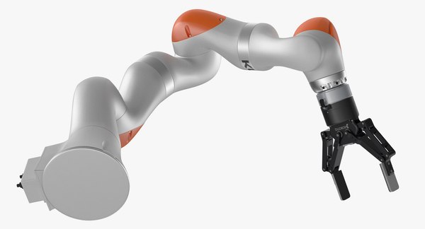 Kuka Roboter mit Zwei-Finger-Greifer Robotiq Rigged 3D-Modell ...