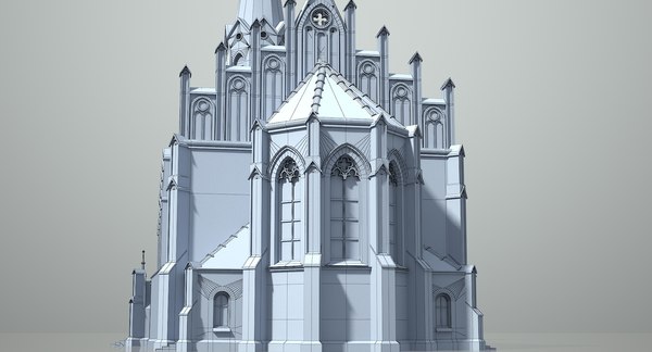 3d model old gothic church