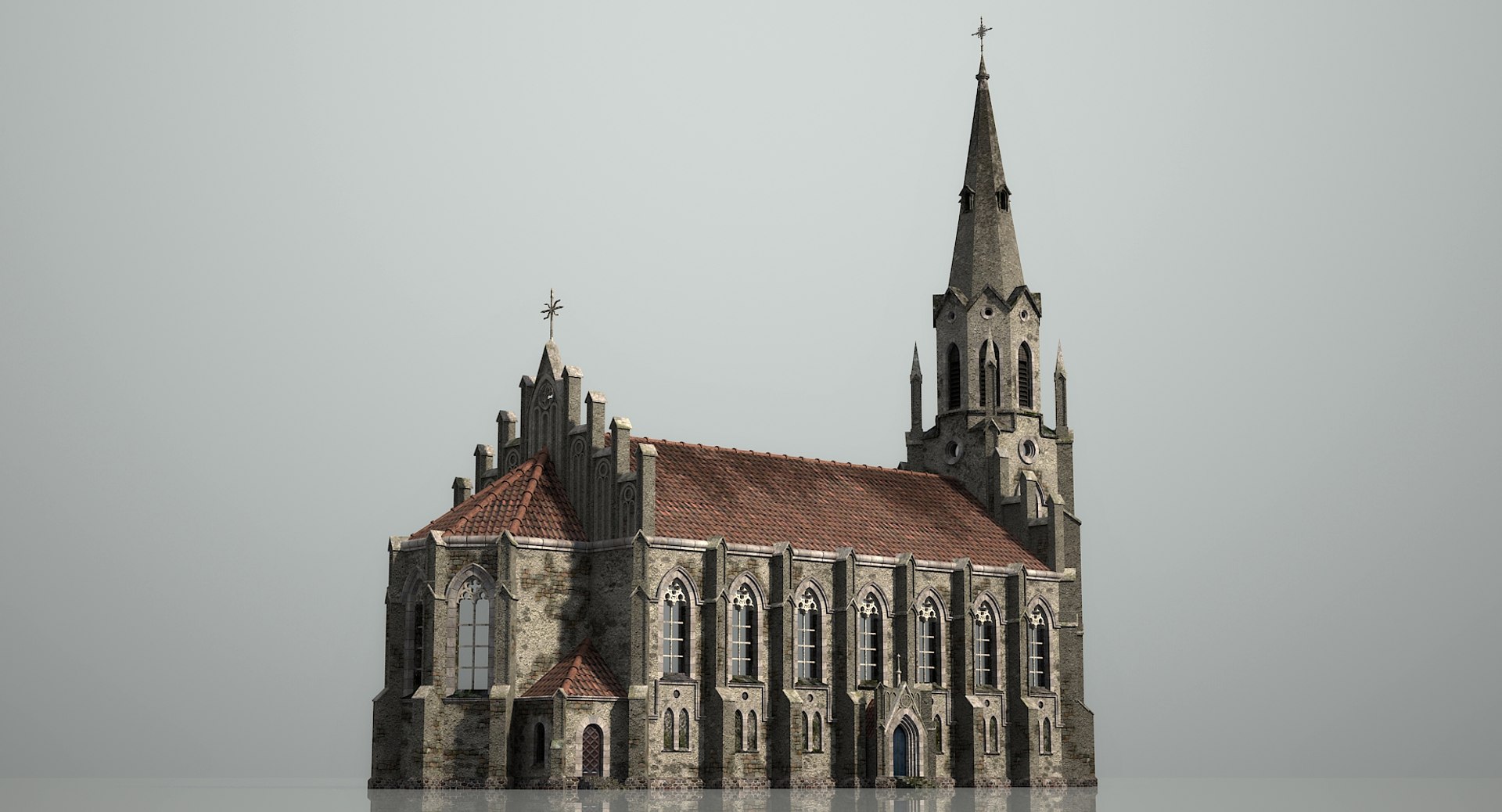 3d Model Old Gothic Church