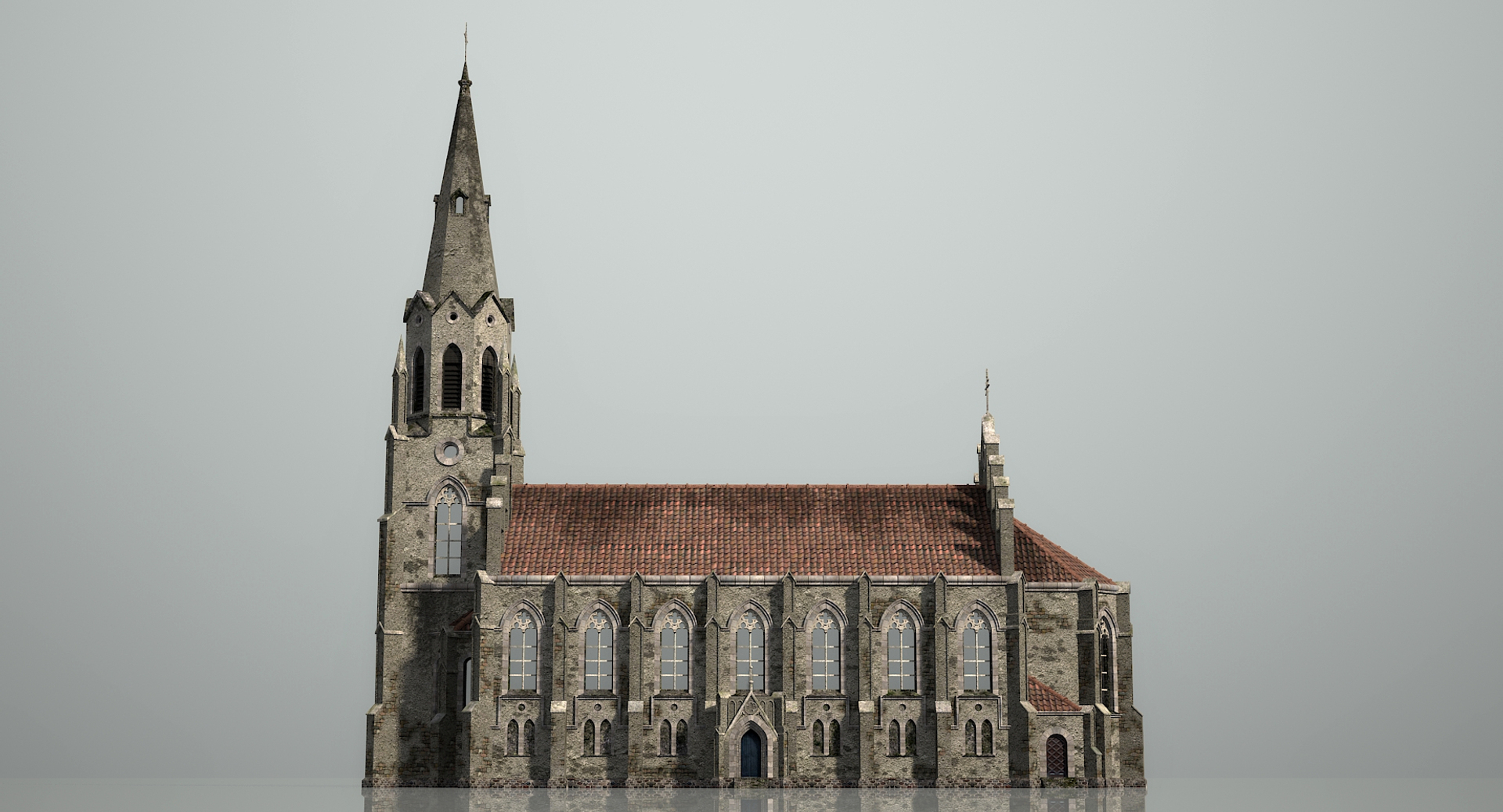 3d model old gothic church