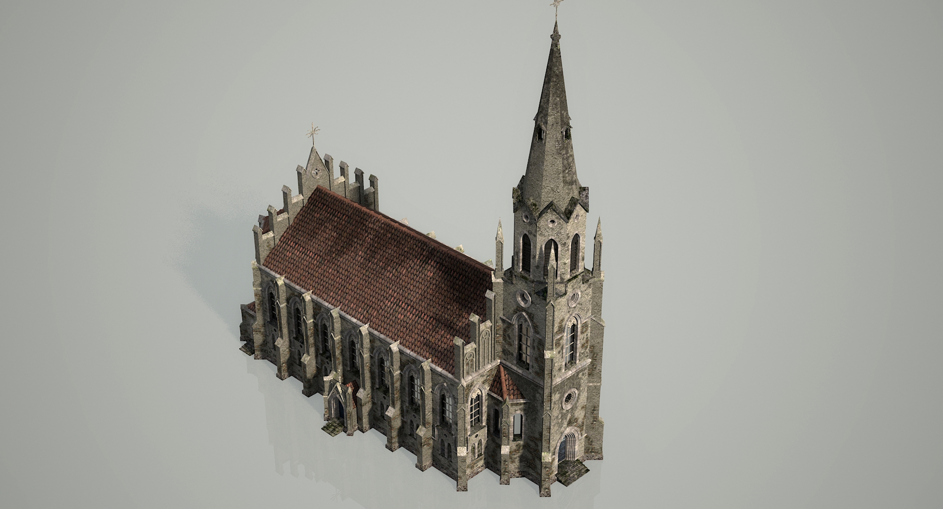 3d model old gothic church