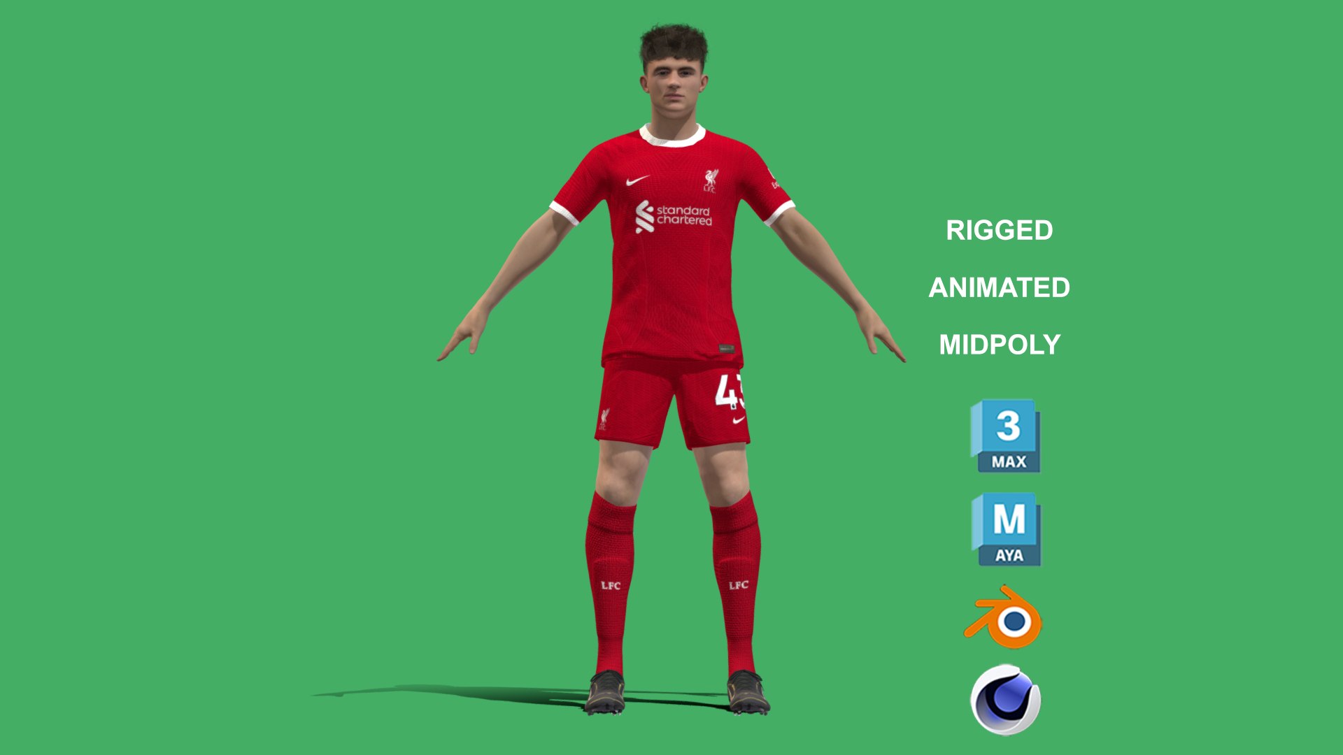 Liverpool Squad Season 2023-2024 16 Players 3D - TurboSquid 2150704