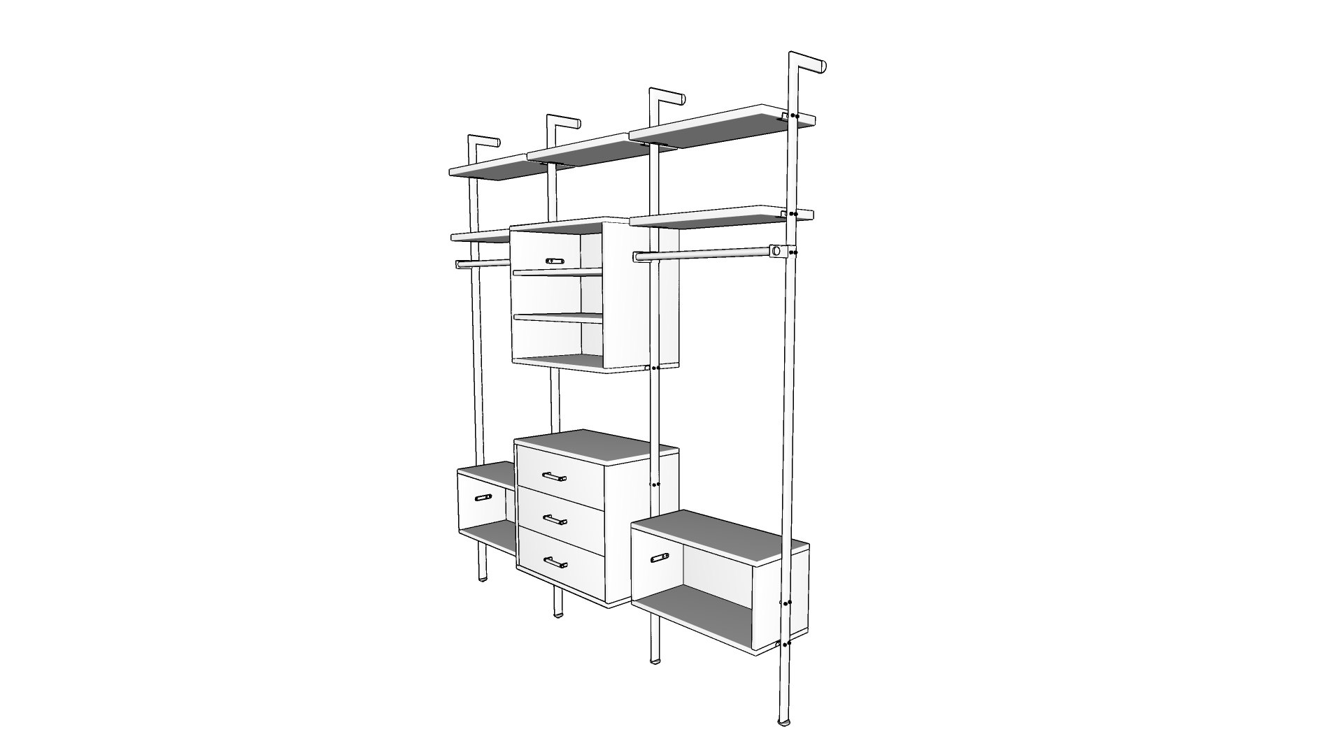Holgate 96inch Modular Closet System 3 Column 1 3D Model - TurboSquid ...