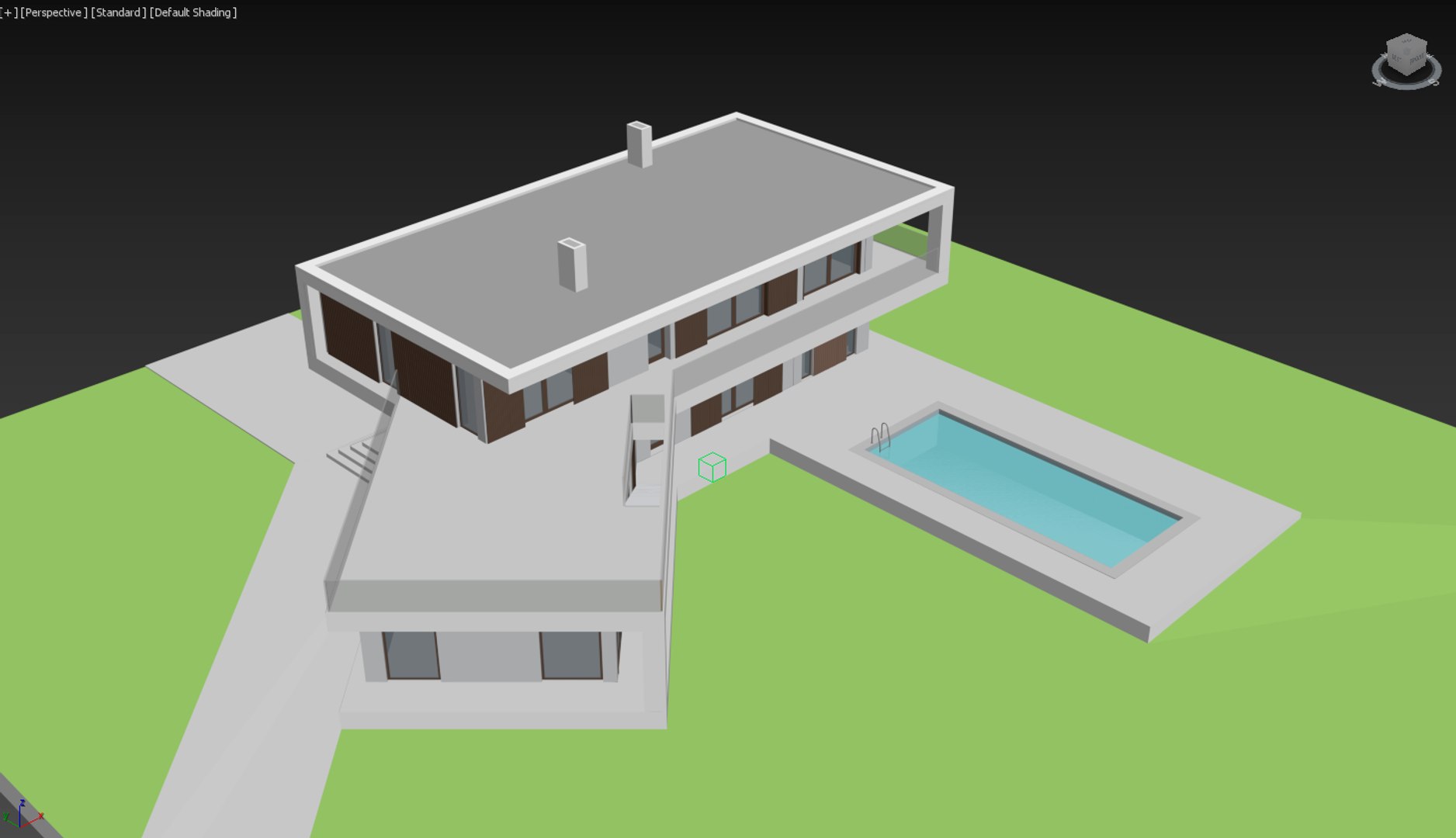 3D Modern House With Swimming Pool Model - TurboSquid 2151867