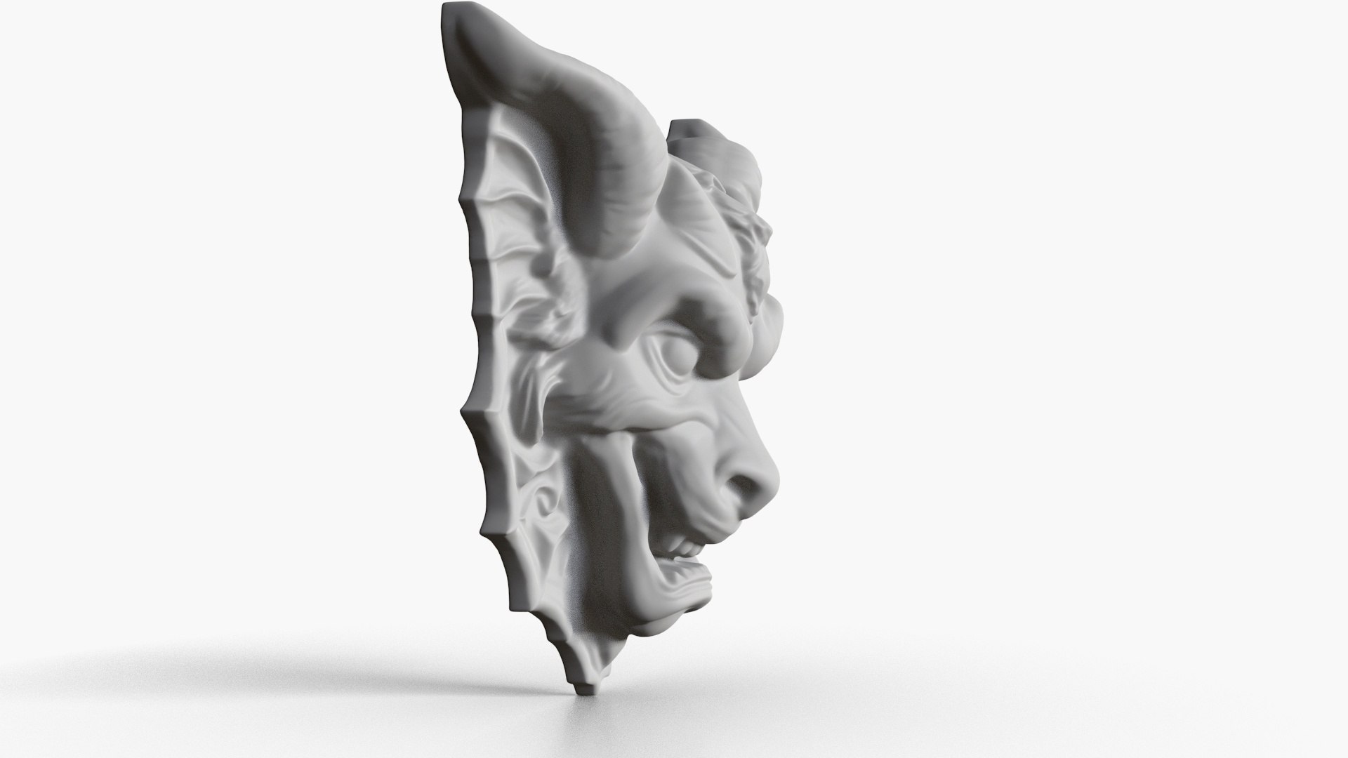 3D Model Gargoyle Head Relief 10 - TurboSquid 2289344