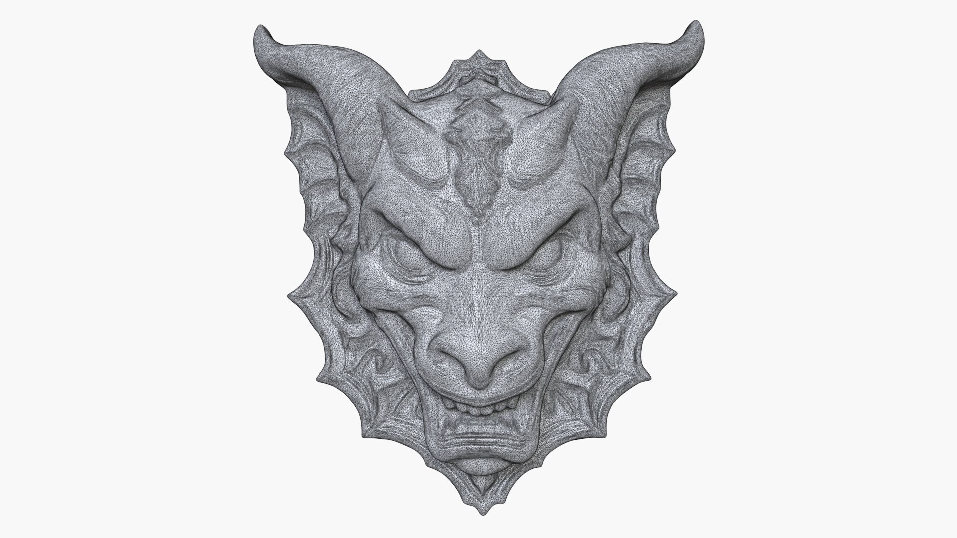 3D Model Gargoyle Head Relief 10 - TurboSquid 2289344