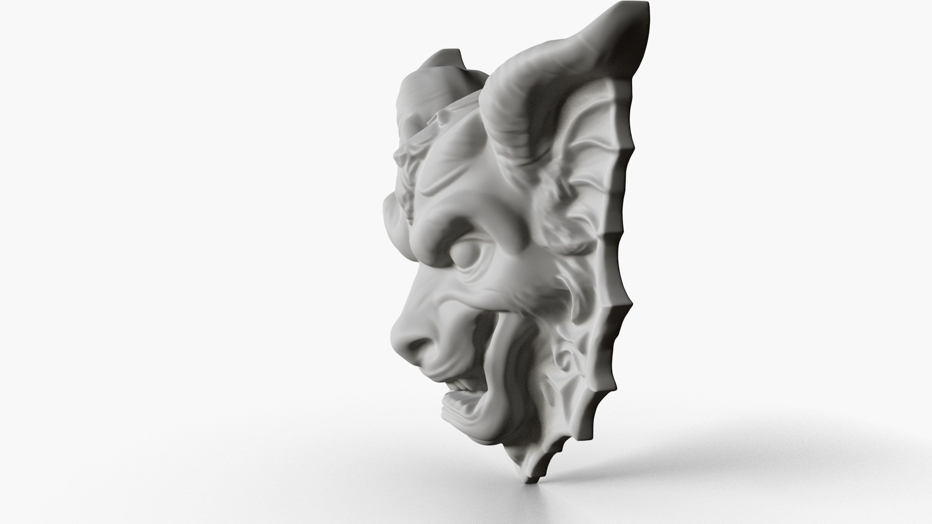 3D Model Gargoyle Head Relief 10 - TurboSquid 2289344