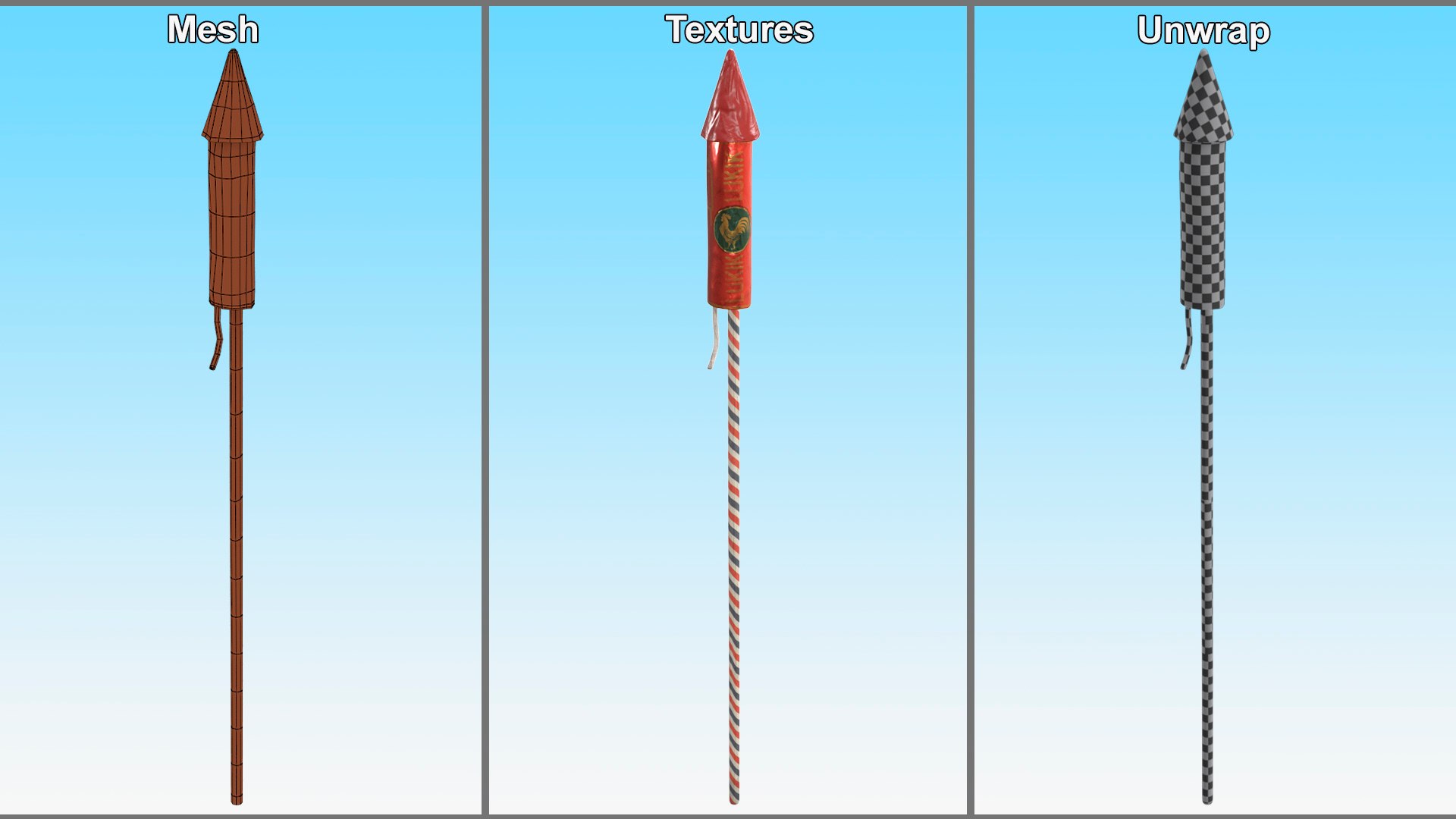 Firecracker Rocket 3D Model - TurboSquid 2279810