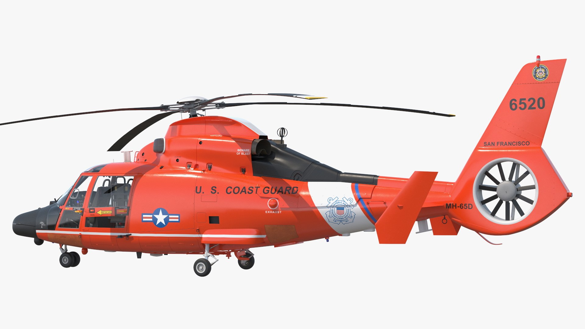 Eurocopter MH 65 Dolphin Coast Guard 3D - TurboSquid 2379346
