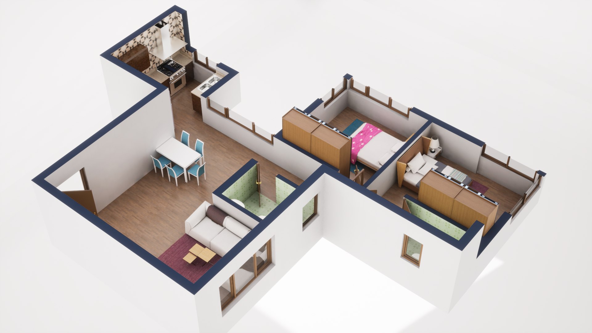 3D Floor Plan Model 28 3D - TurboSquid 1971223