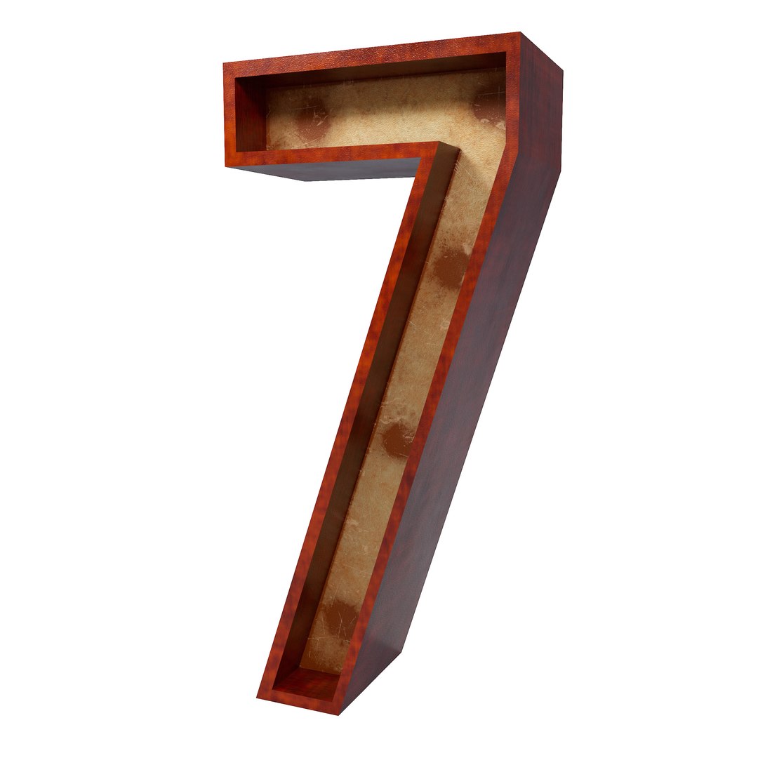 3D Marquee number seven wooden led glow sign 3dmodel - TurboSquid 1973438