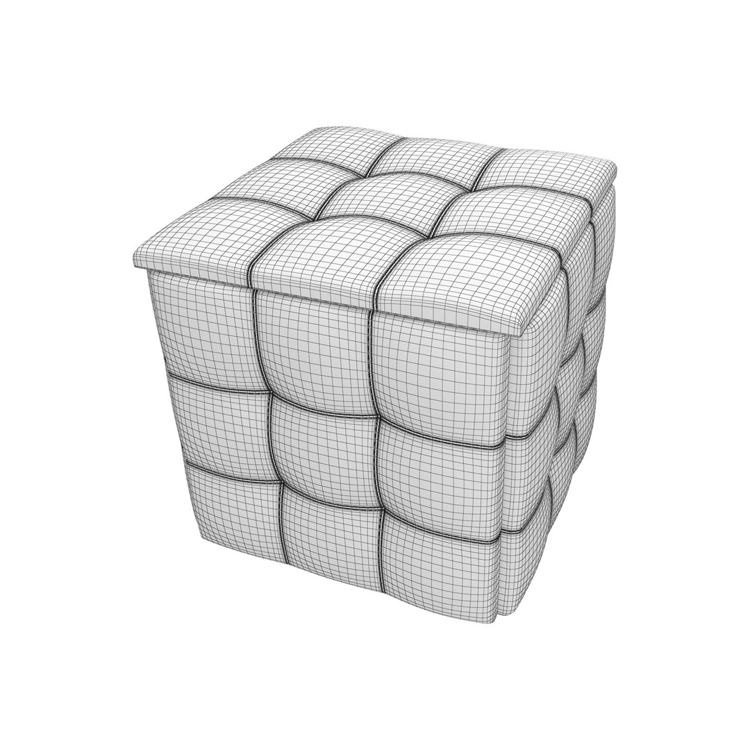 Cube Square Pouf Set Ottoman Model - TurboSquid 2237105