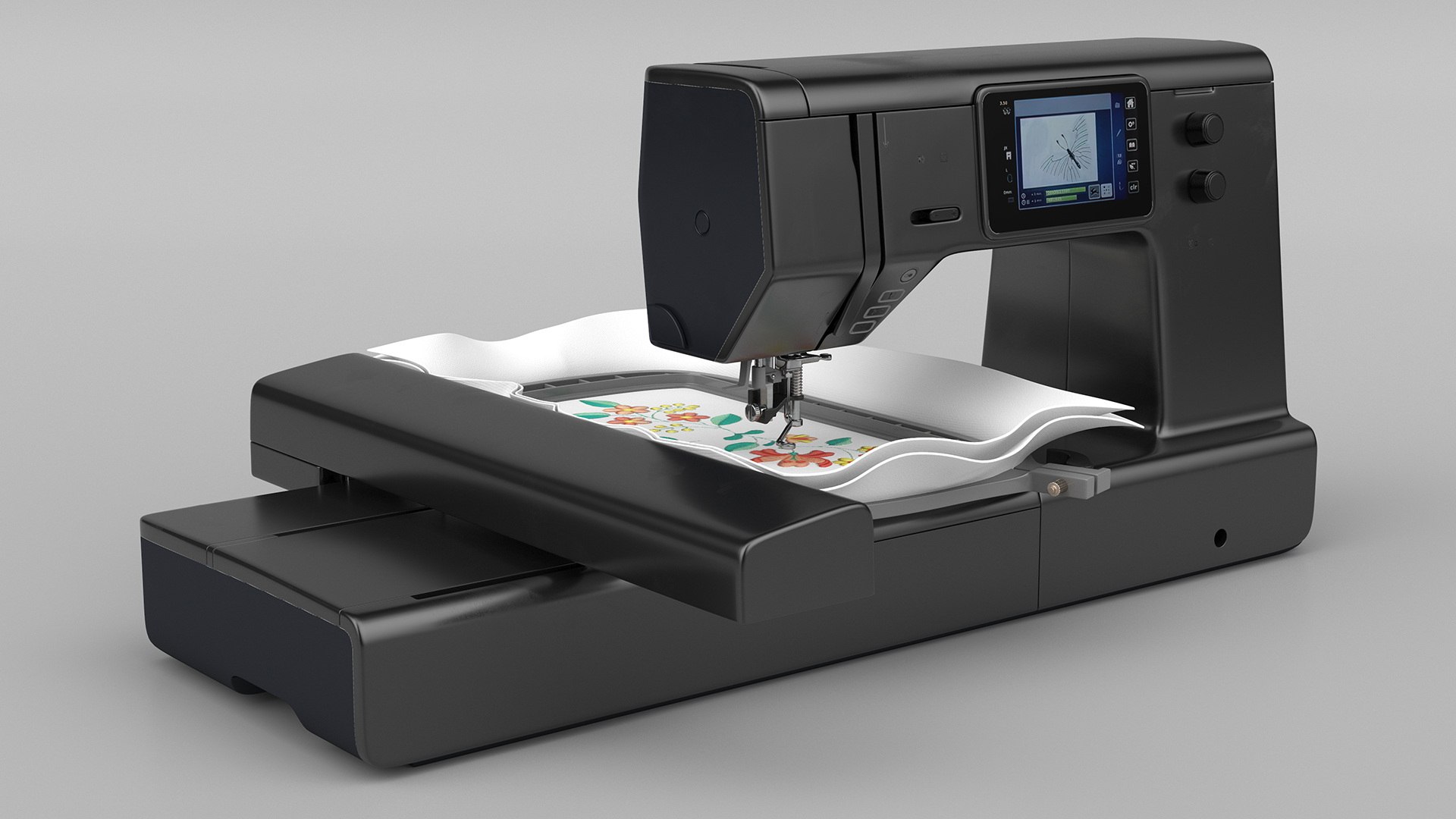 3D Model Embroidery Machine Black Screen On - TurboSquid 2193936