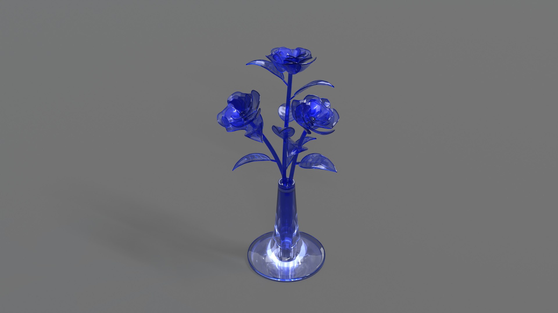 3D Glass Flower Showpiece Blue - TurboSquid 2204302