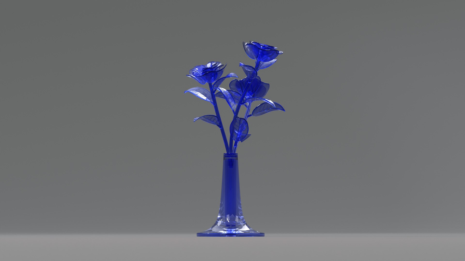3D Glass Flower Showpiece Blue - TurboSquid 2204302