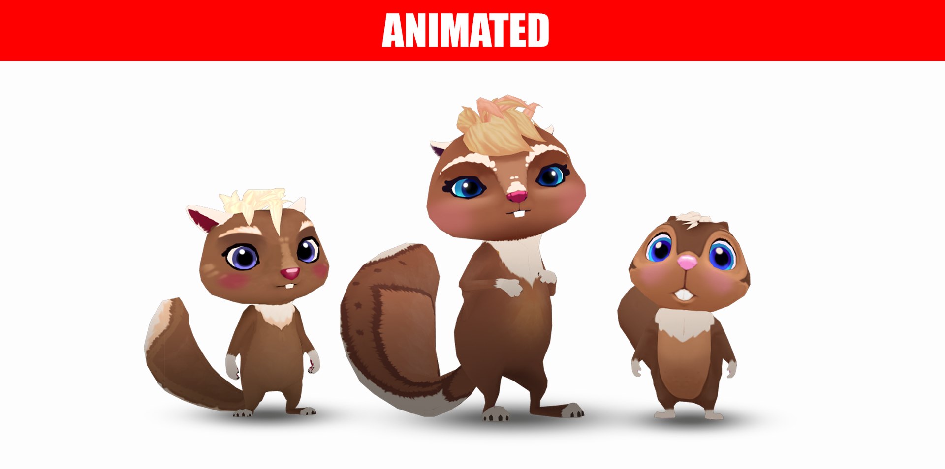 Squirrels Pack Animations 3D Model - TurboSquid 1634924