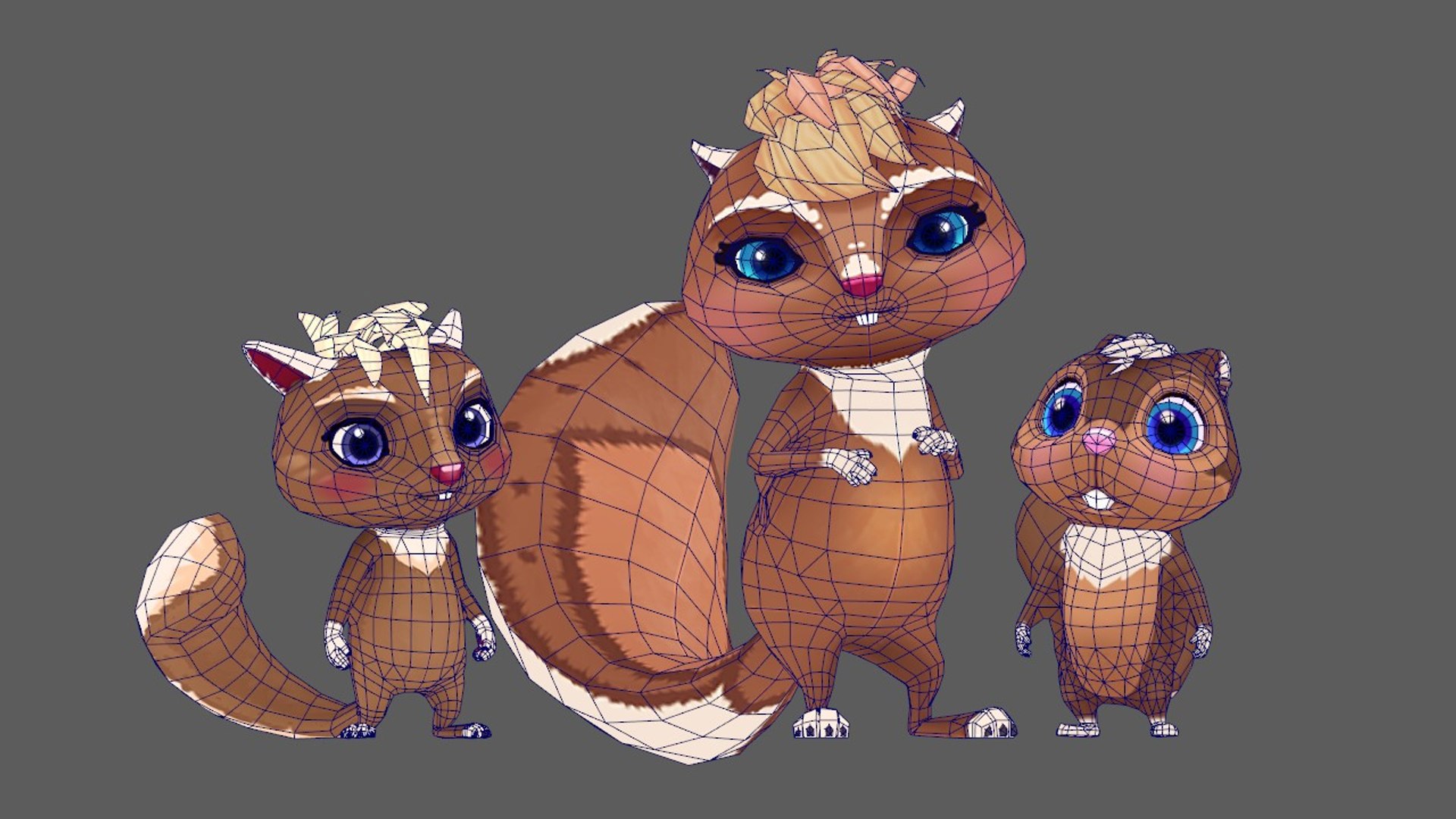 Squirrels Pack Animations 3D Model - TurboSquid 1634924